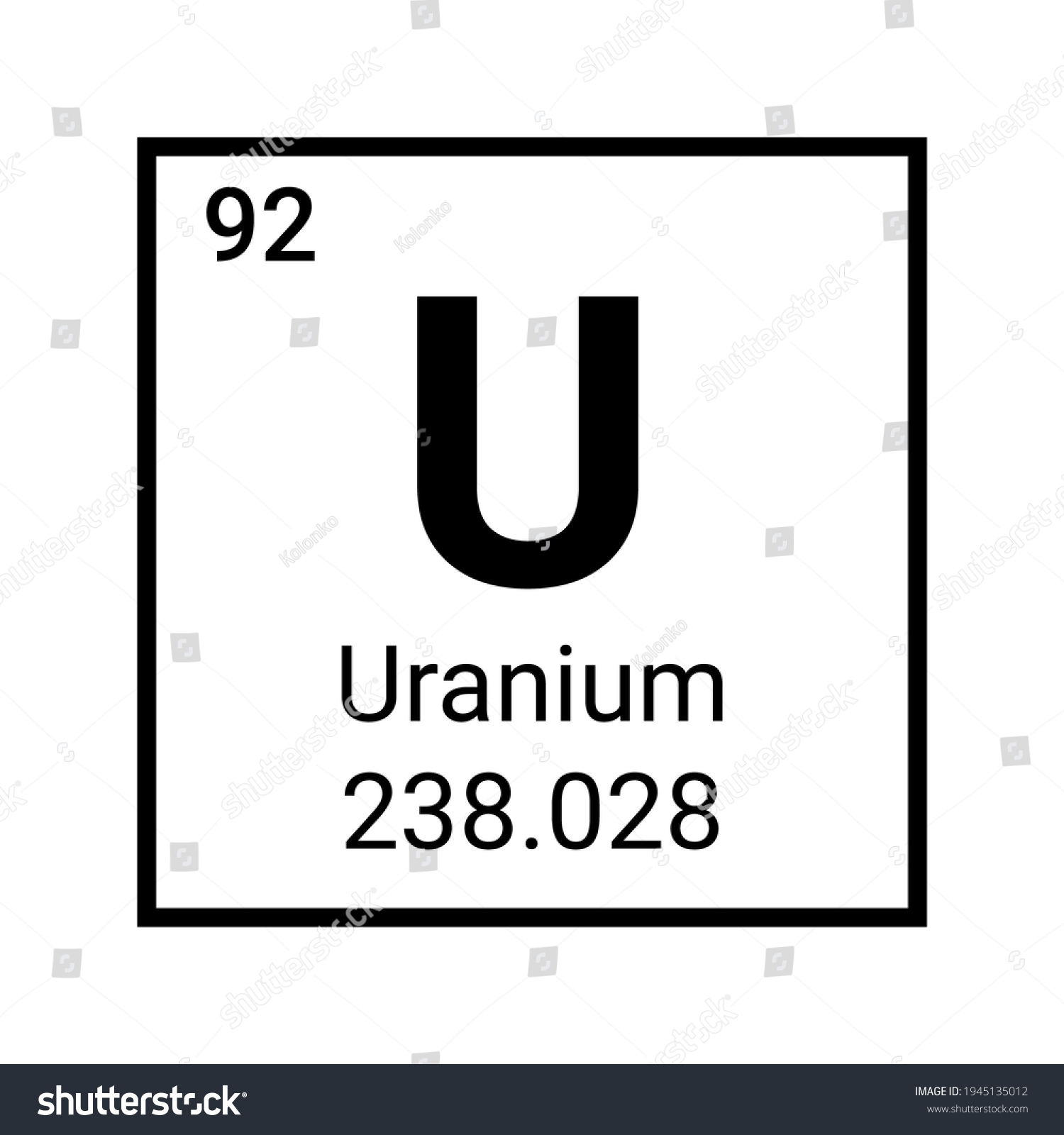 Uranium Vector Periodic Table Element Uranium Stock Vector (Royalty ...