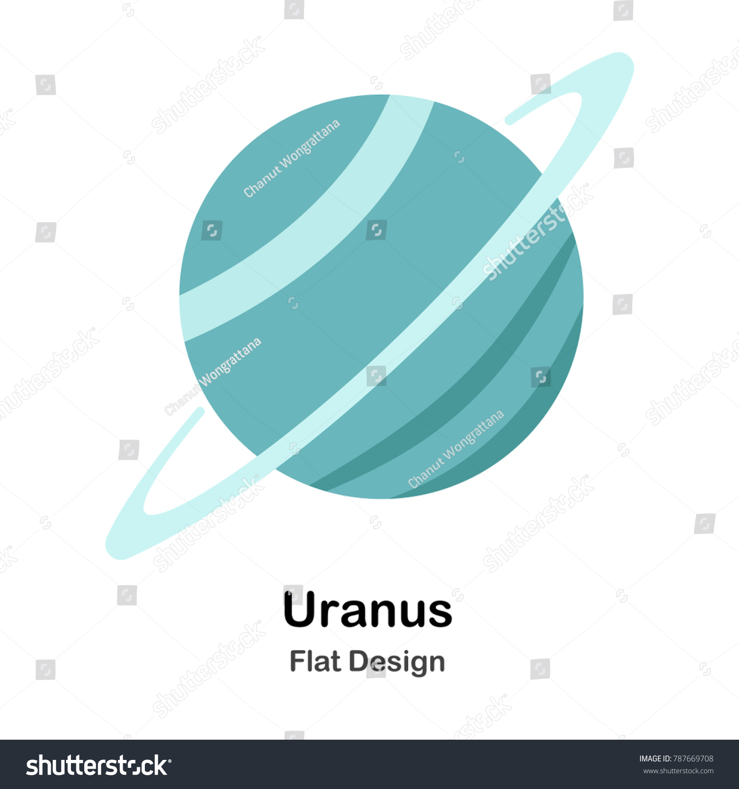 Uranus Flat Illustration Stock Vector (Royalty Free) 787669708 ...