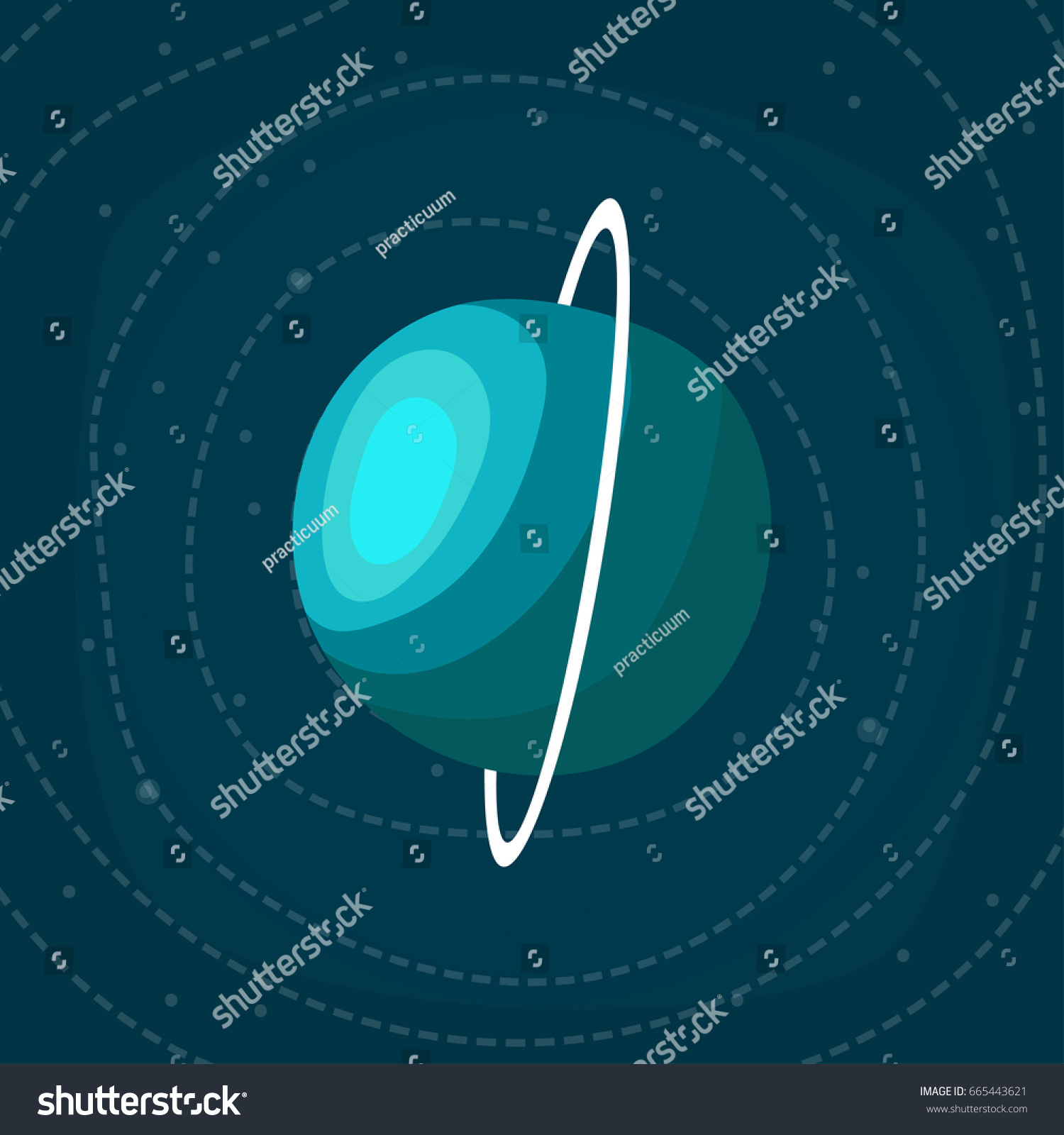 Uranus Vector Planet Cartoon Illustration Stock Vector (Royalty Free ...