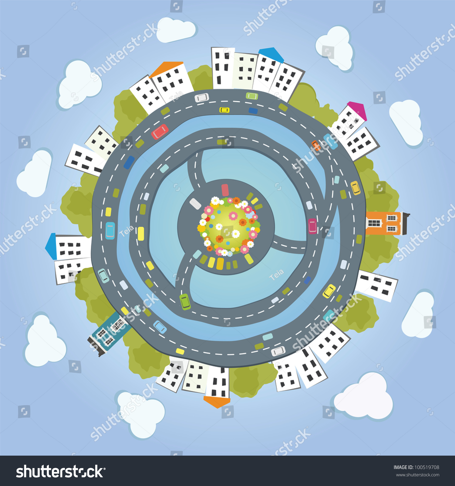 Urban Earth Vector Illustration Stock Vector (Royalty Free) 100519708