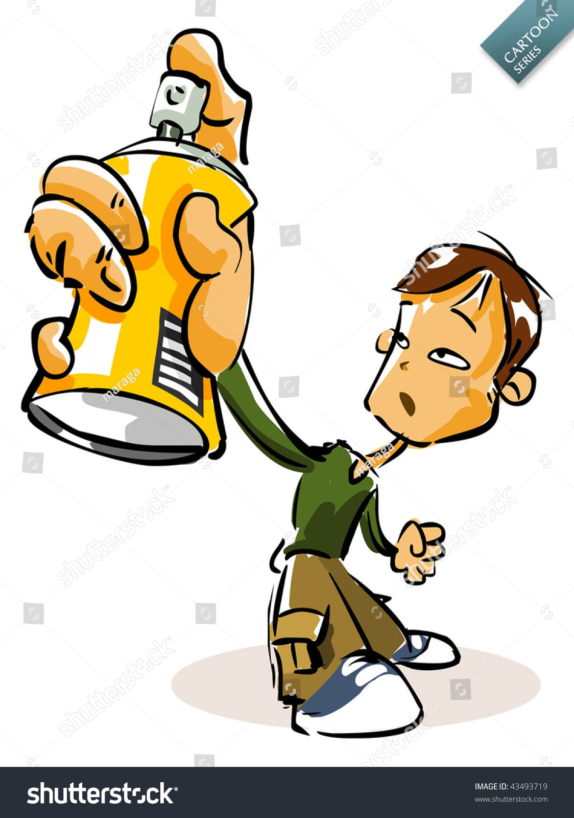 Urban Graffiti Boy Vector Cartoon Stock Vector (Royalty Free) 43493719 ...