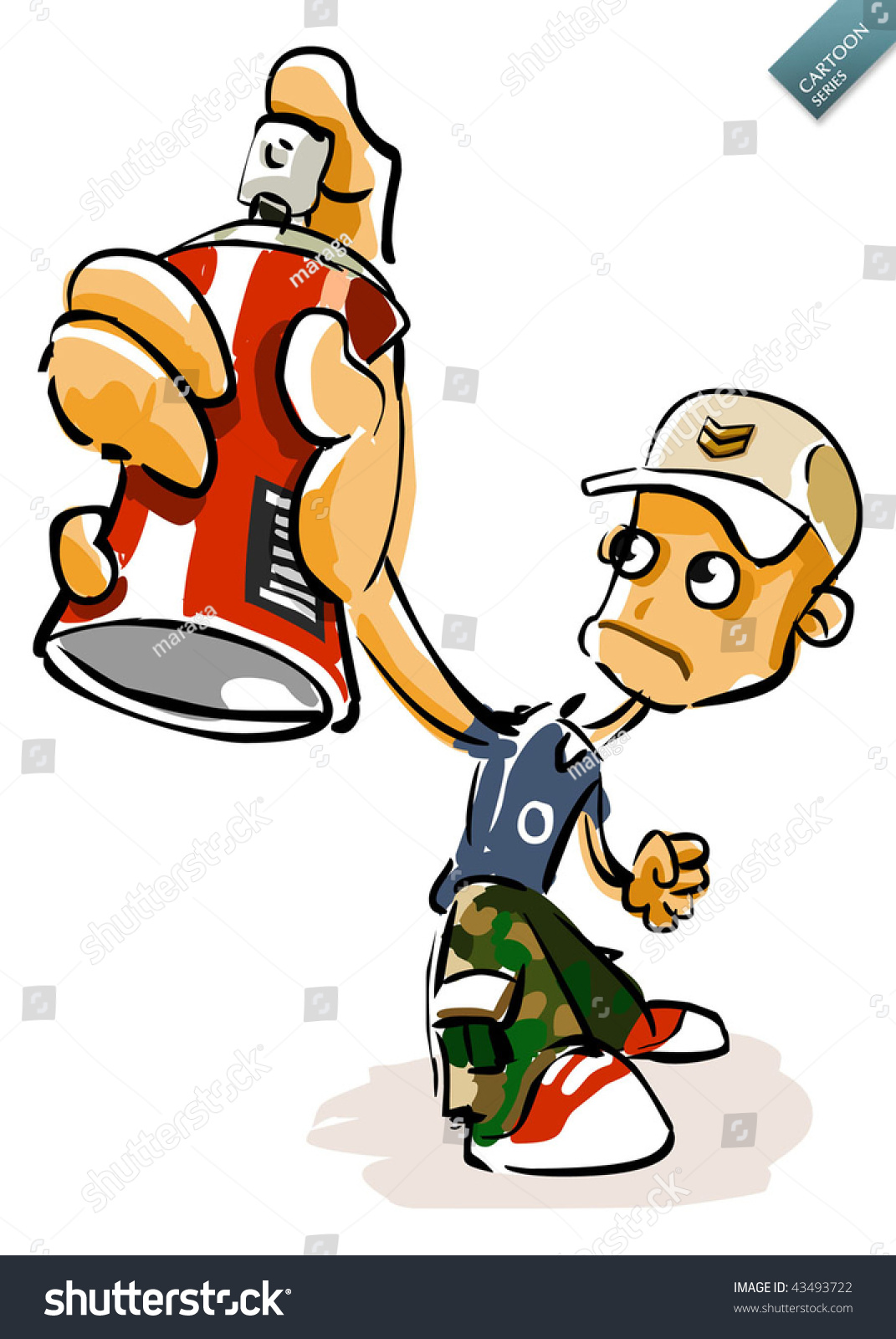 Urban Graffiti Boy Vector Cartoon Stock Vector (Royalty Free) 43493722 ...
