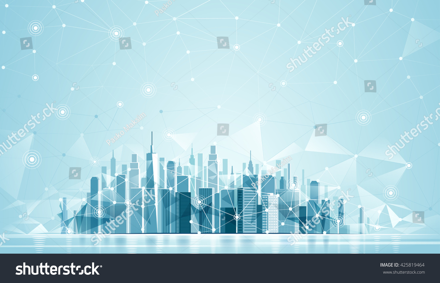 Urban Landscape Global Network Stock Vector (Royalty Free) 425819464 ...