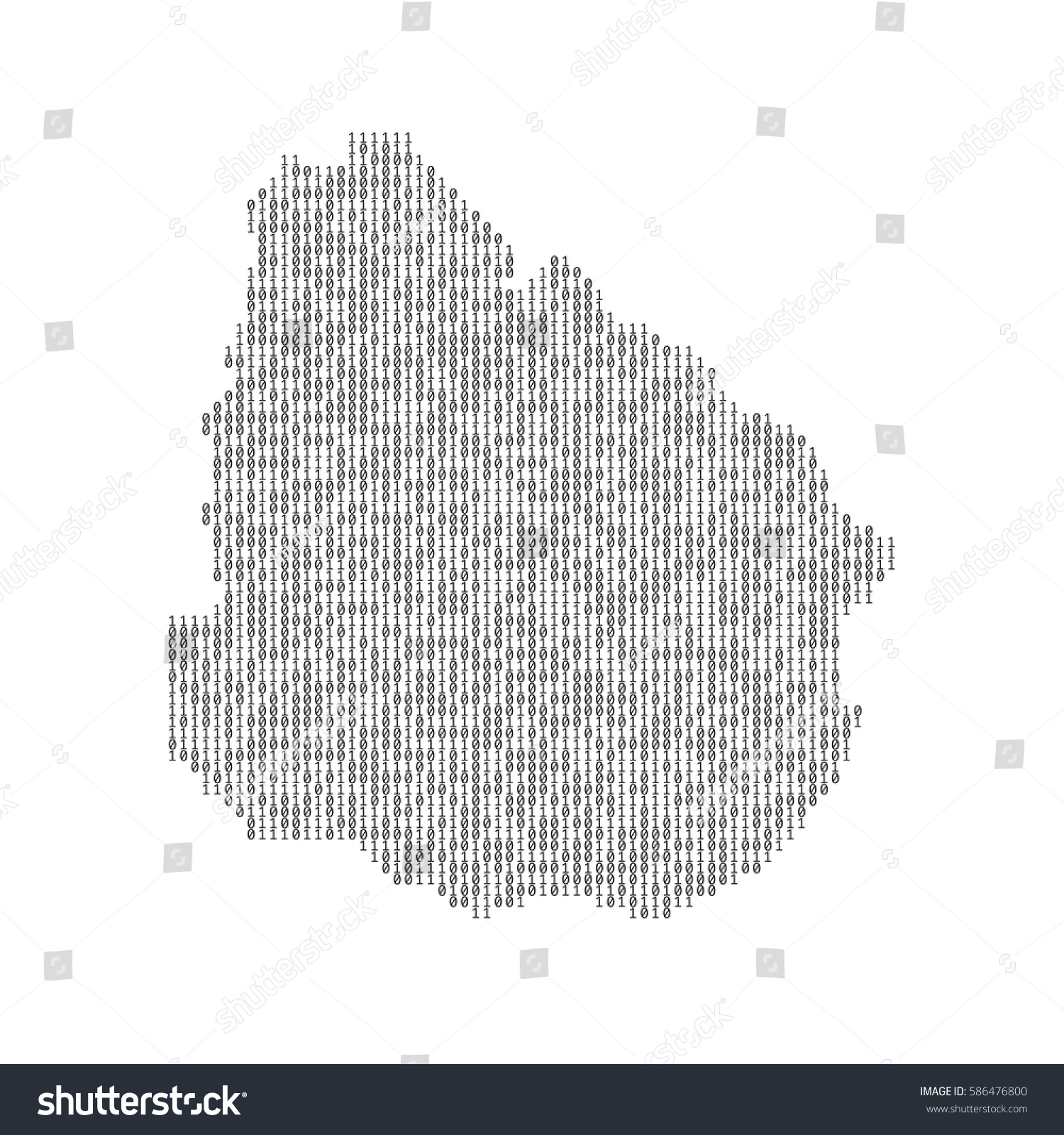 Uruguay Country Map Made Digital Binary Stock Vector (Royalty Free ...