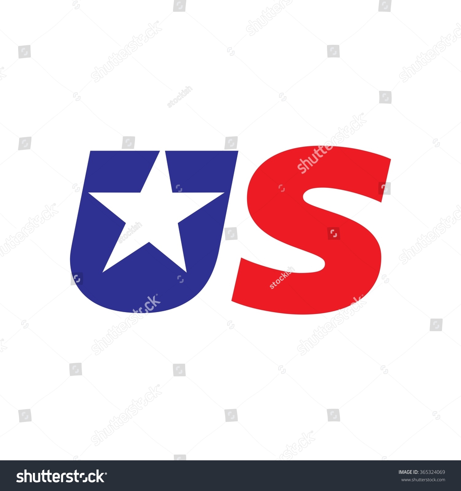 Us Star Logo Vector Stock Vector (Royalty Free) 365324069