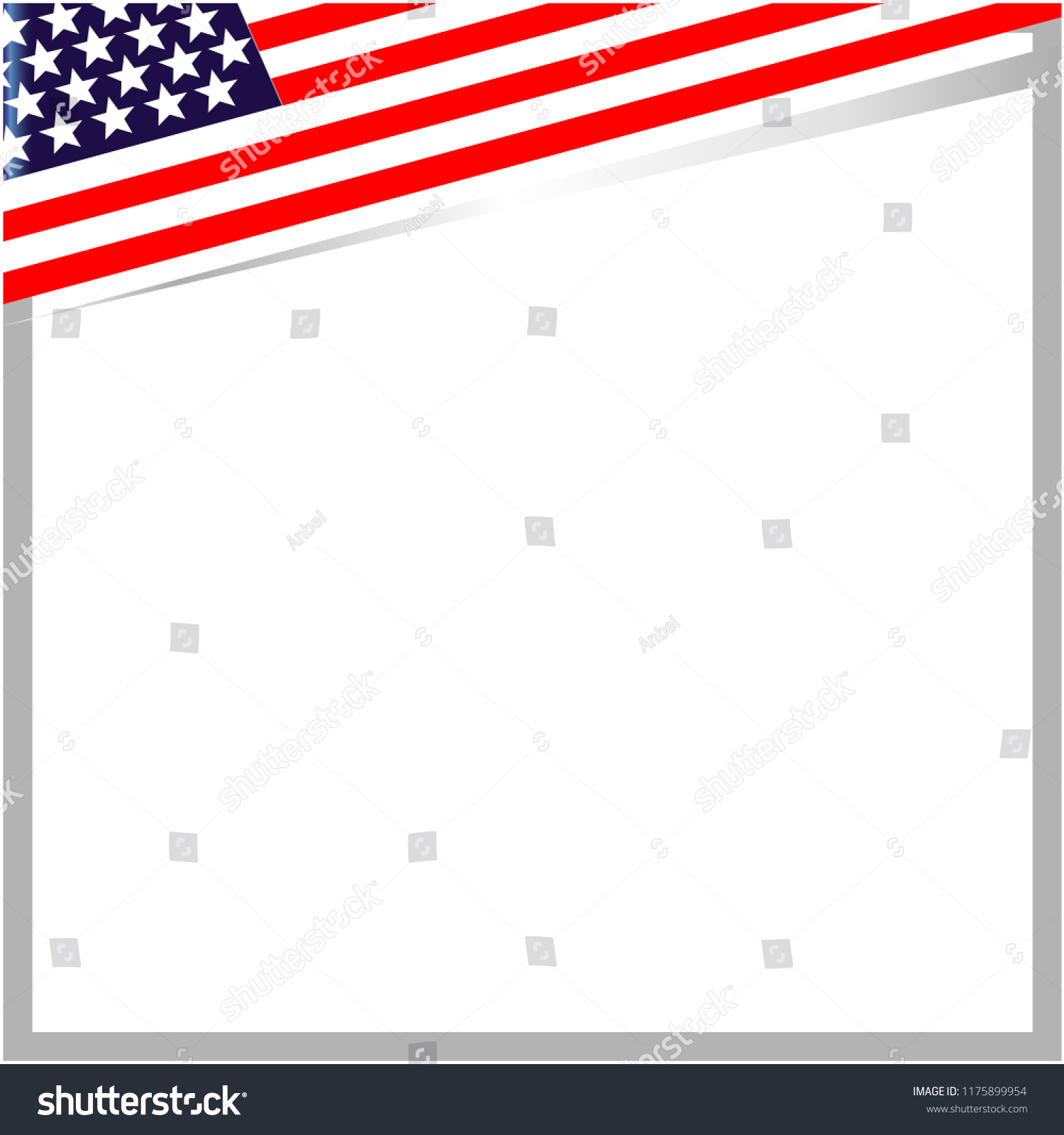 Us Flag Corner Border Empty Space Stock Vector (Royalty Free) 1175899954