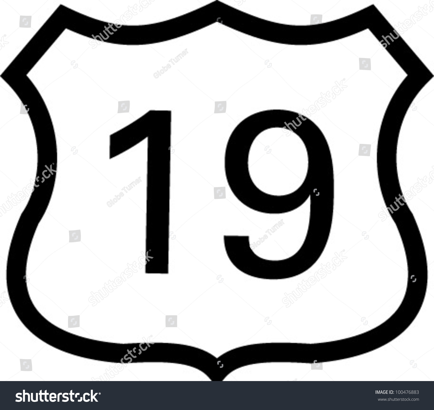 Us 19 Highway Sign Stock Vector Illustration 100476883 : Shutterstock