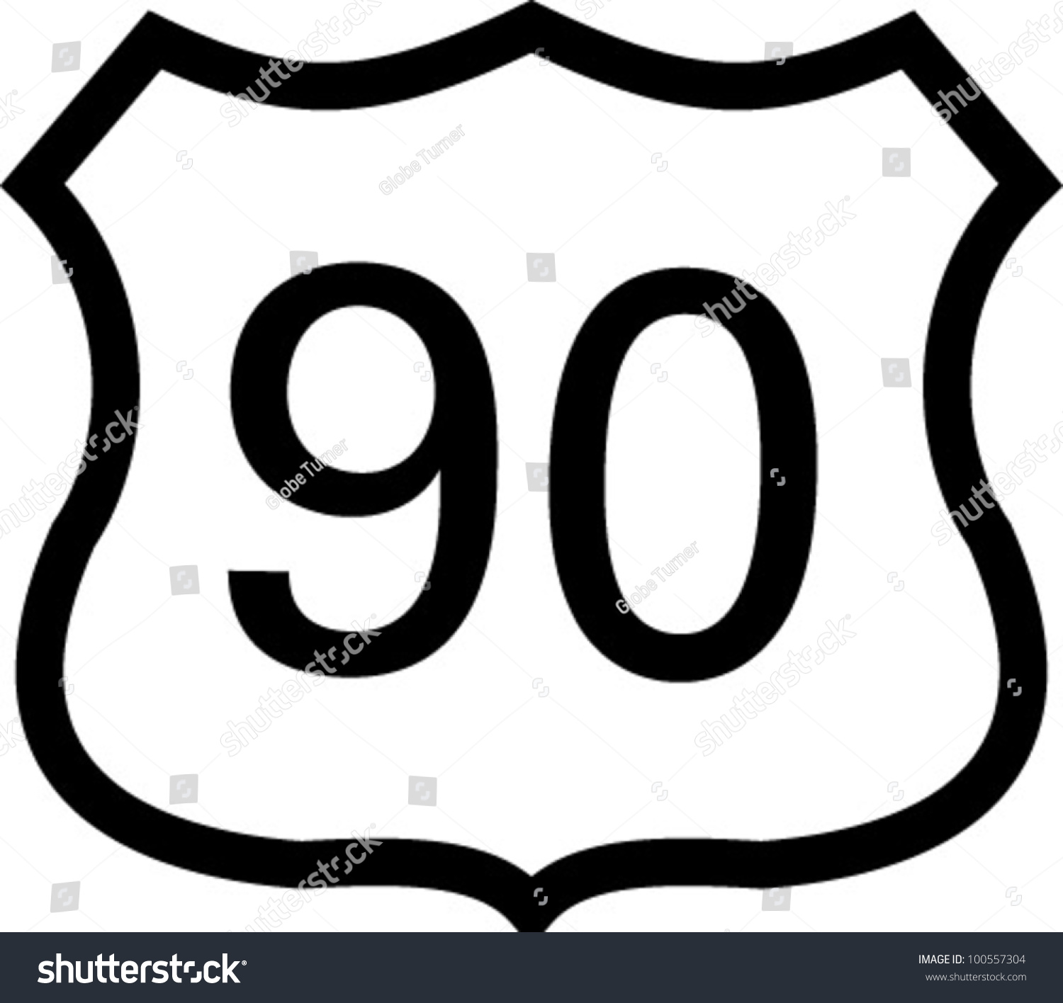 US 90 Highway Sign Stock Vector (Royalty Free) 100557304 - Shutterstock