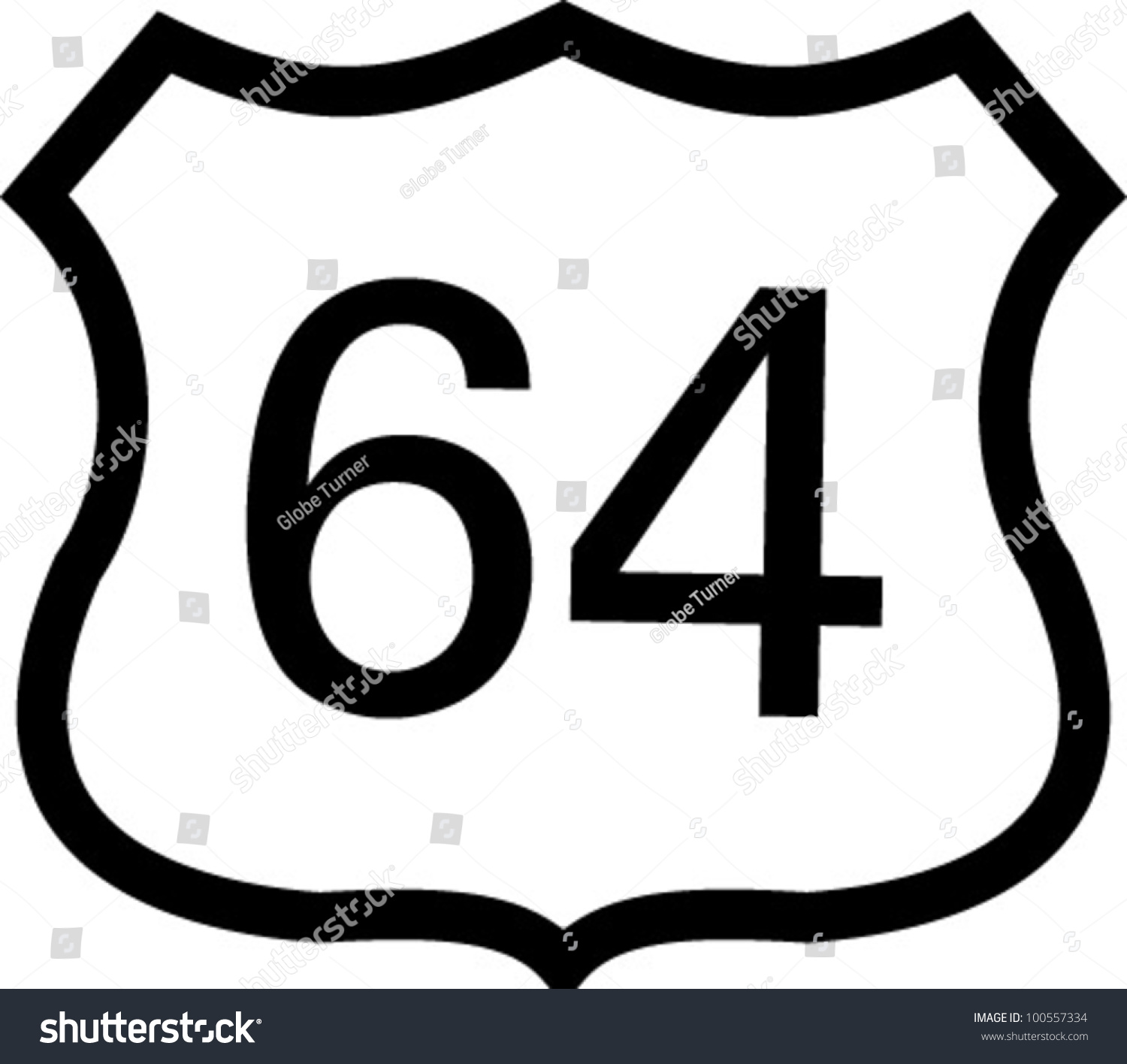 Us 64 Highway Sign Stock Vector (Royalty Free) 100557334 | Shutterstock