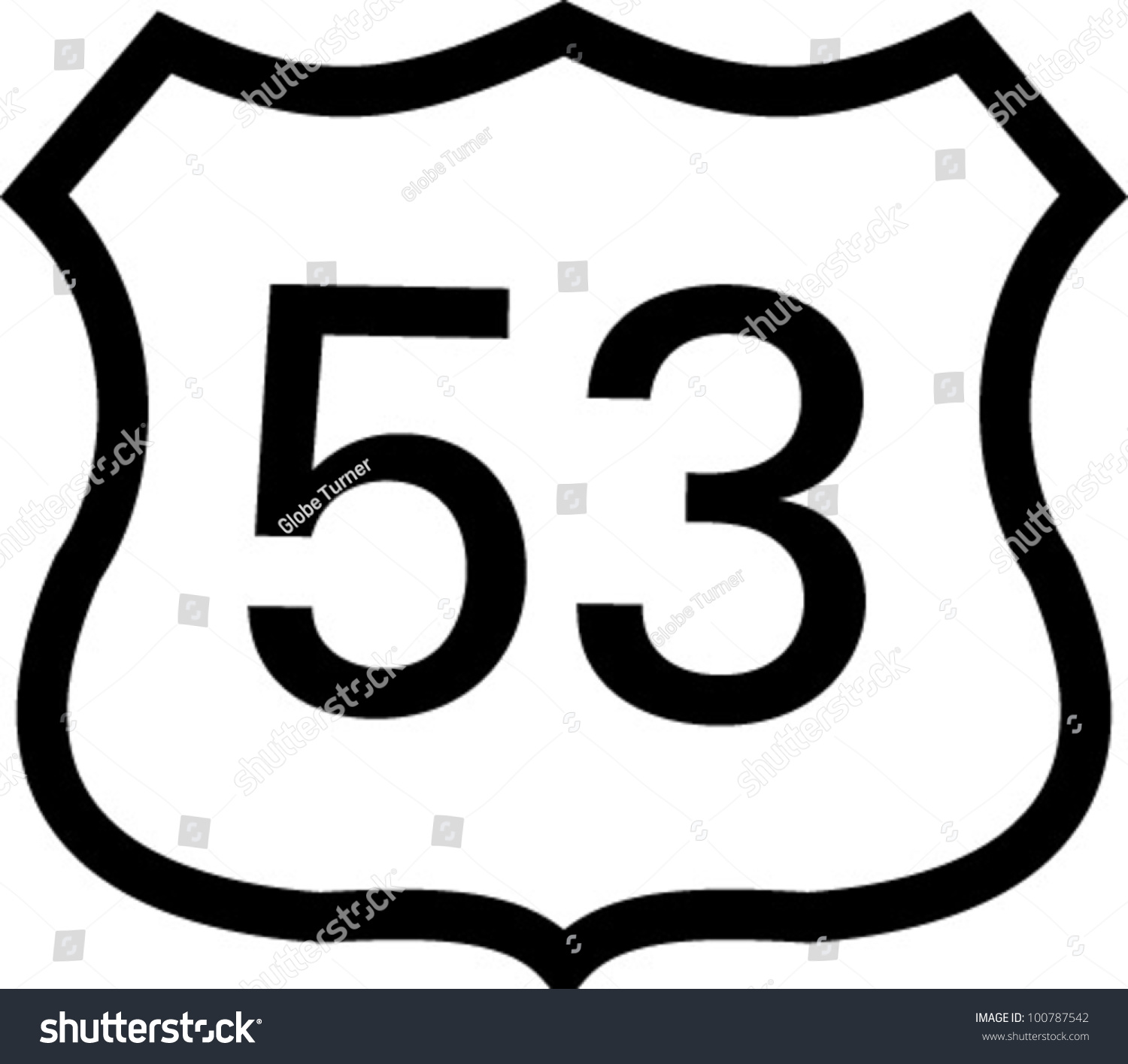 Us 53 Highway Sign: vector de stock (libre de regalías) 100787542 ...