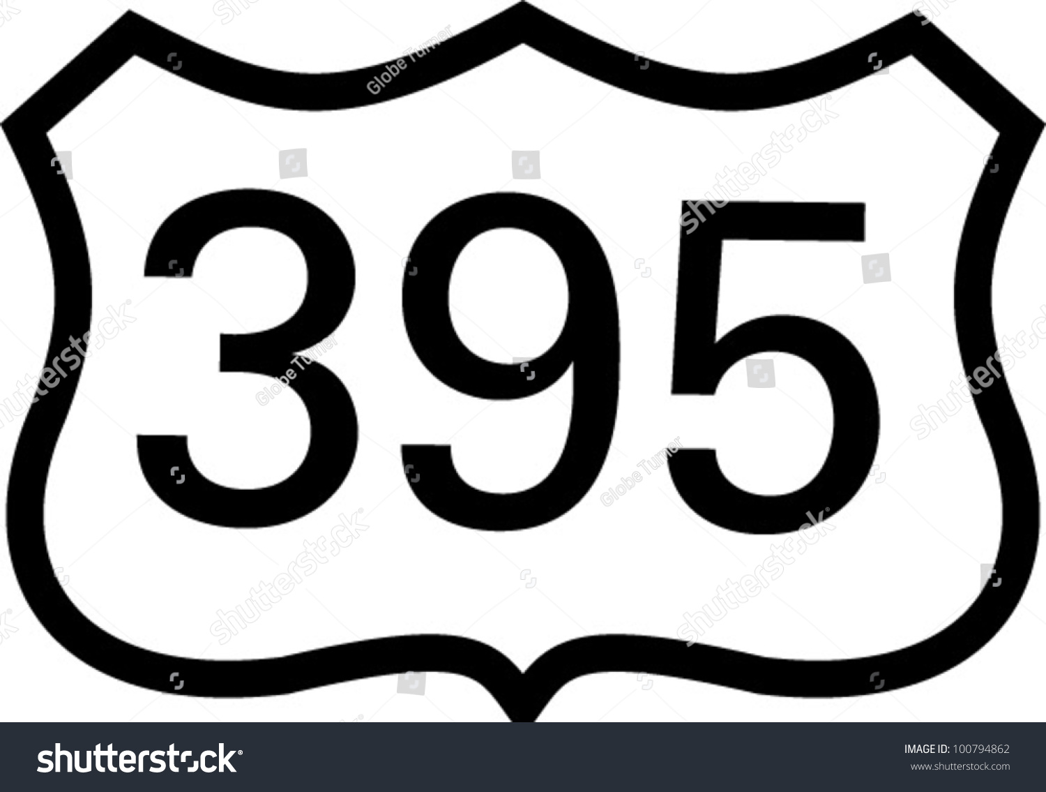 Us 395 Highway Sign Stock Vector 100794862 - Shutterstock