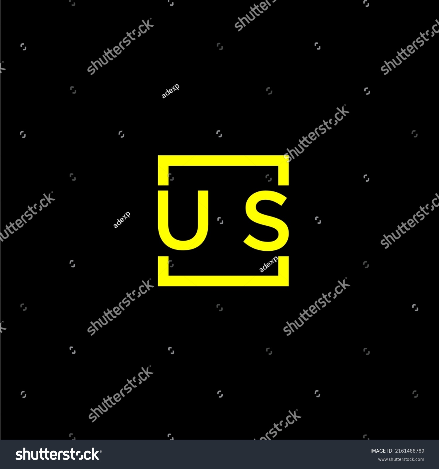 Us Initial Monogram Logo Square Style Stock Vector (Royalty Free ...