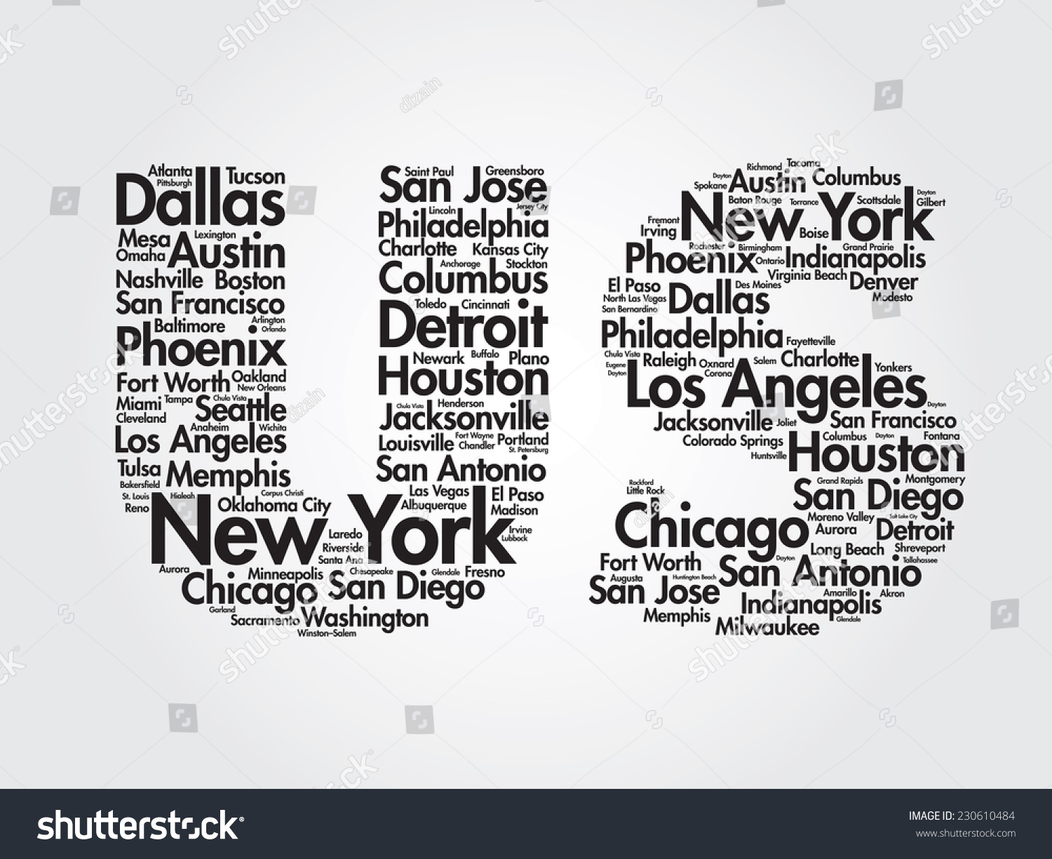 Us Letters Cities Names Words Cloud: เวกเตอร์สต็อก (ปลอดค่าลิขสิทธิ์ ...