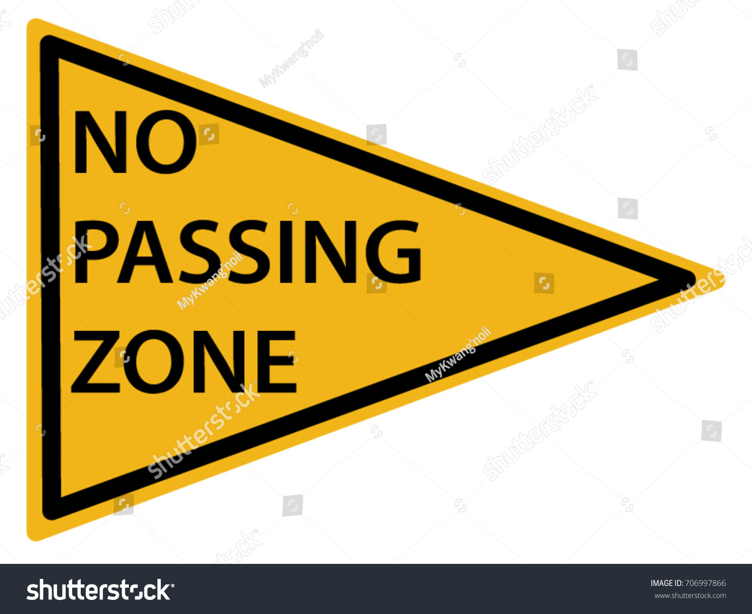 Us Road Warning Sign No Passing 库存矢量图(免版税)706997866 Shutterstock