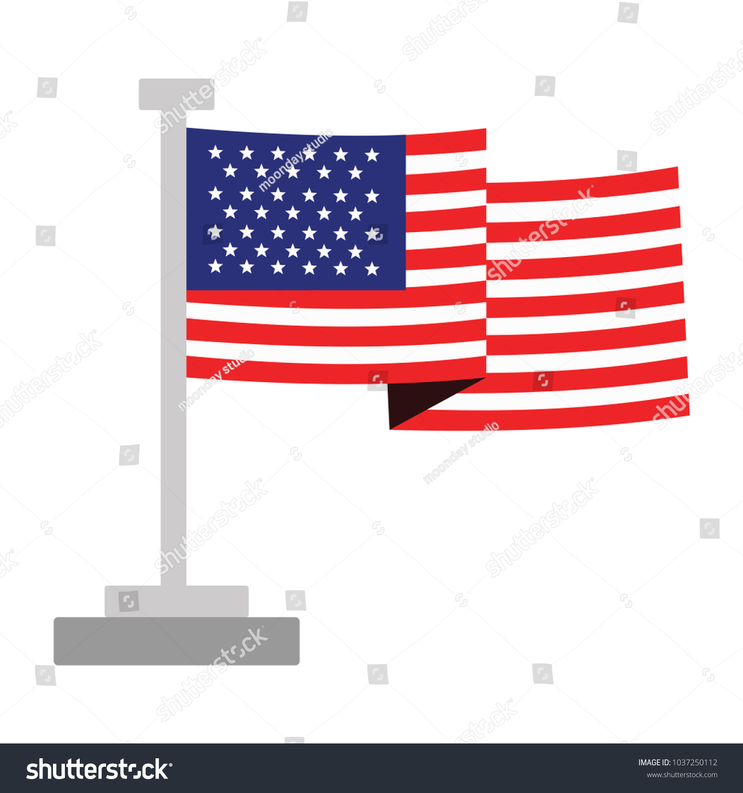 Usa American Flag Wave Vector Template Stock Vector (Royalty Free ...