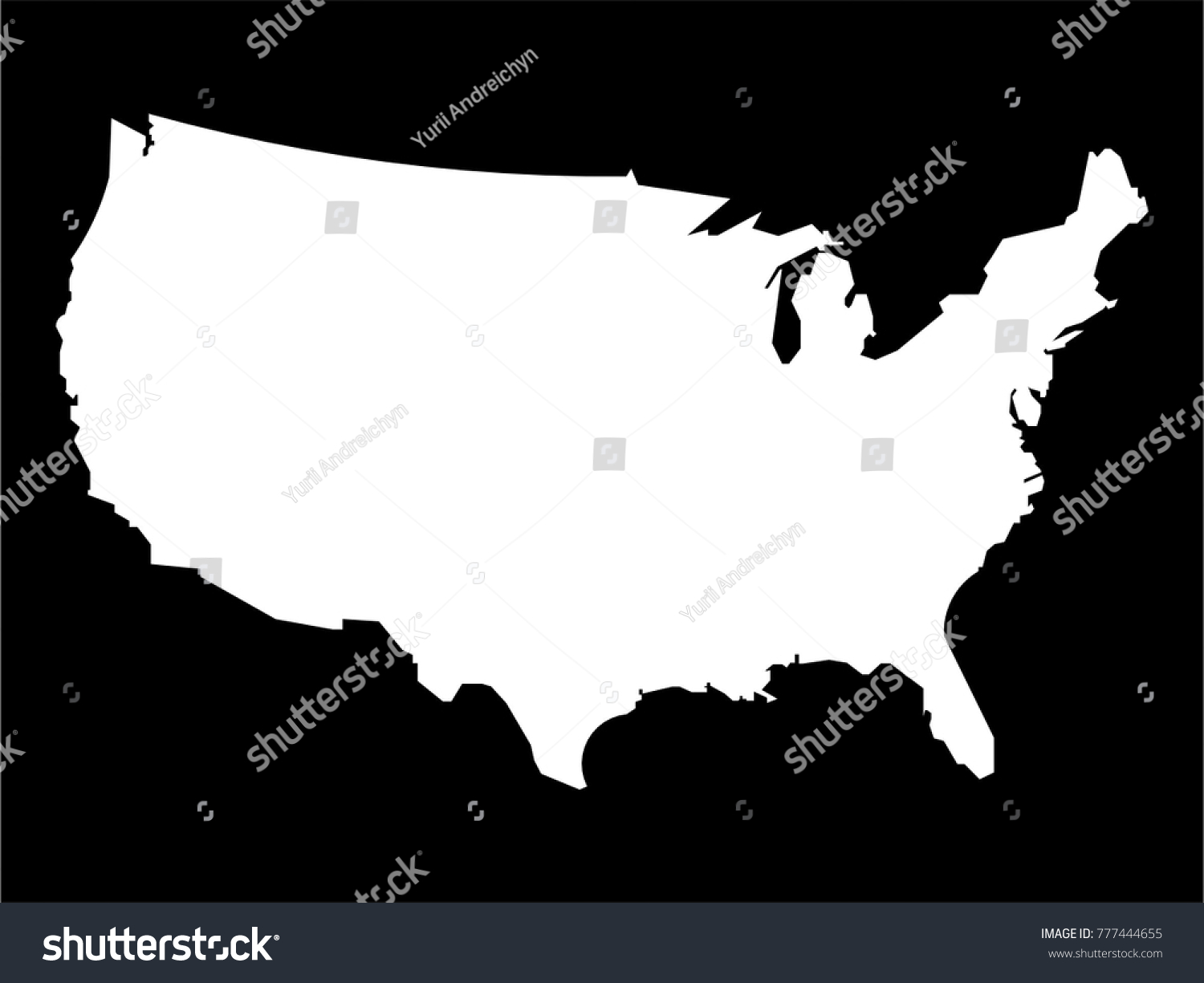 Usa Contour Map Stock Vector (Royalty Free) 777444655