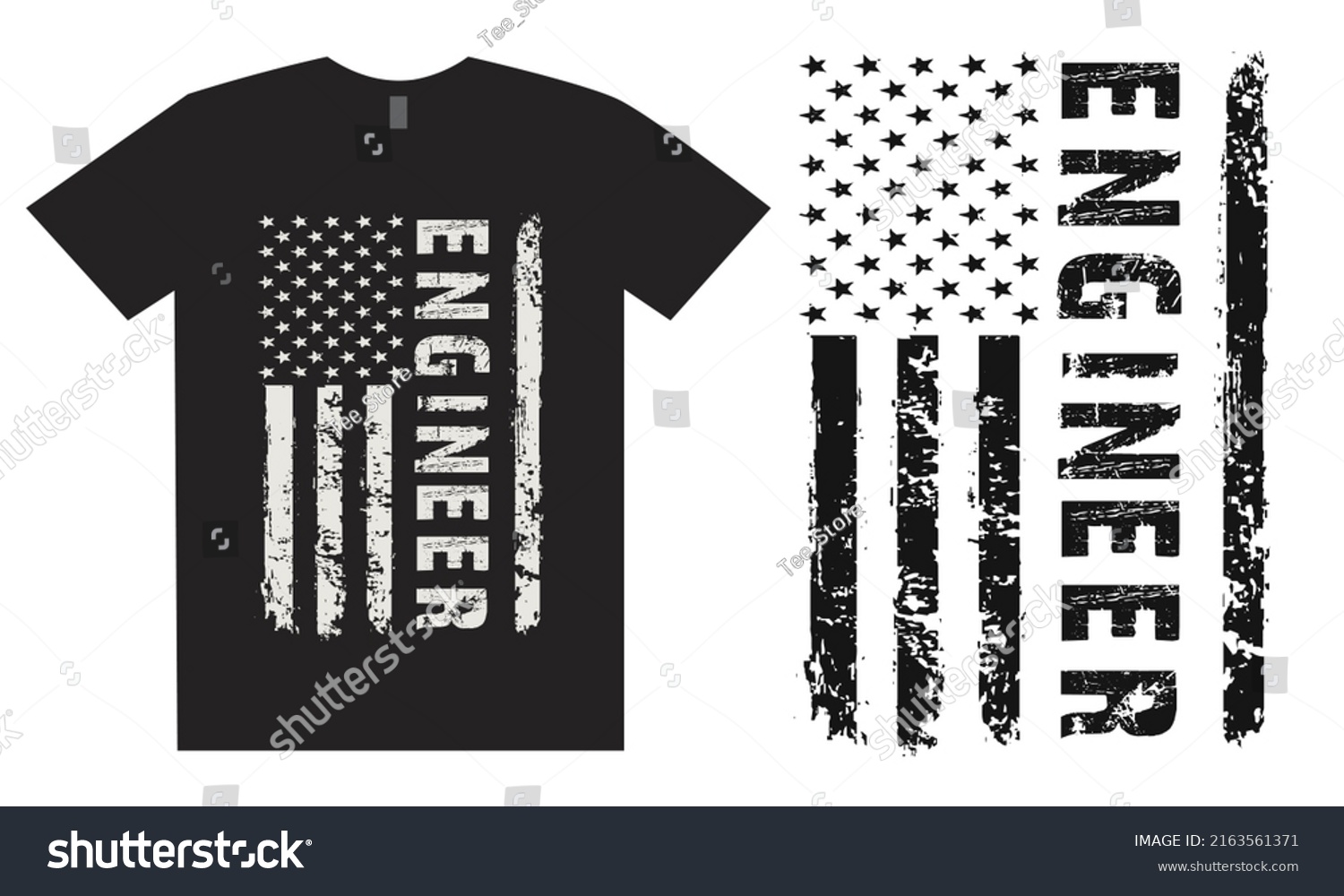 Usa Distressed Flag Engineer Design Stock Vector (Royalty Free ...