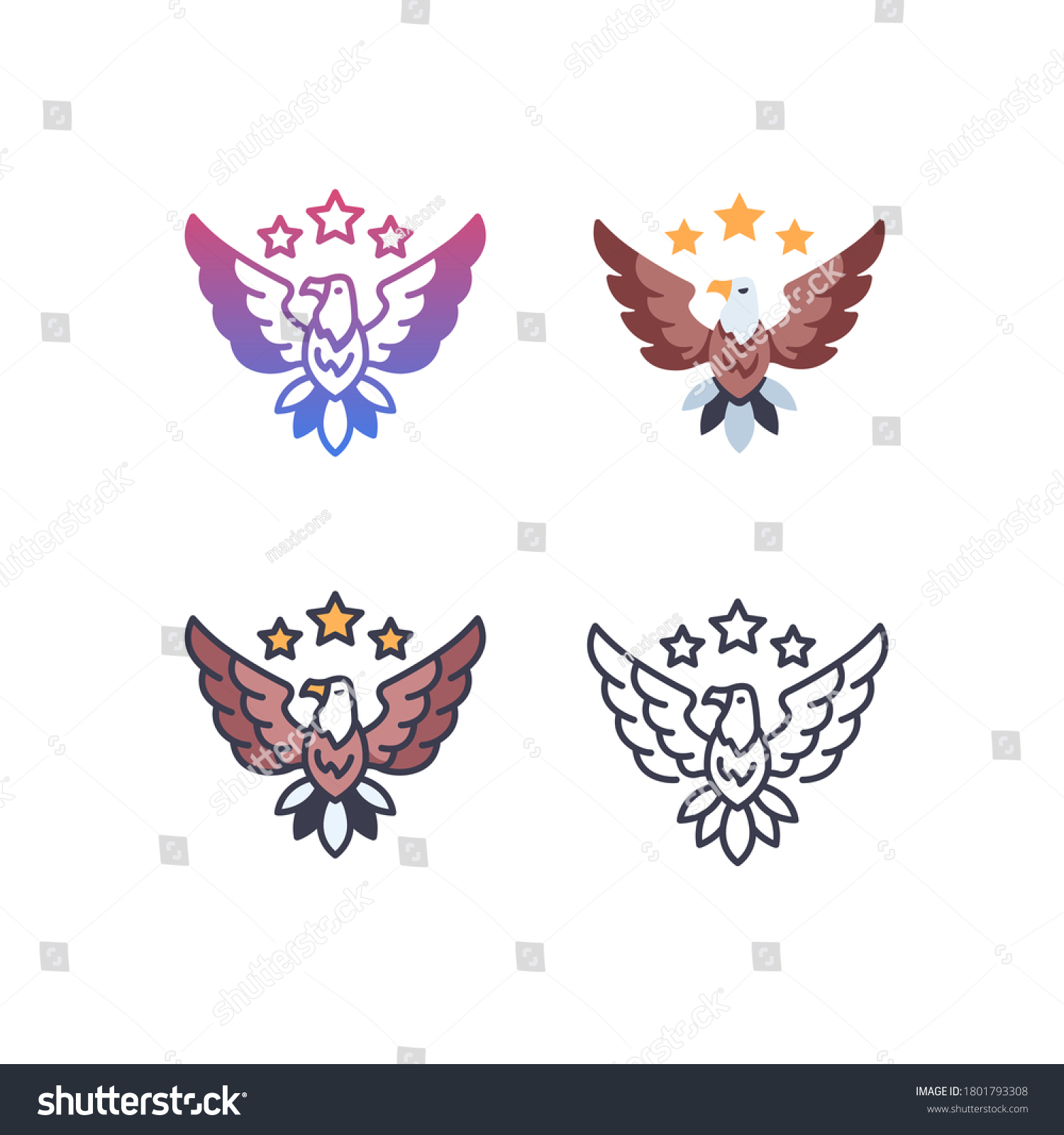 Usa Eagle Icon Vector Illustration Stock Vector (Royalty Free ...