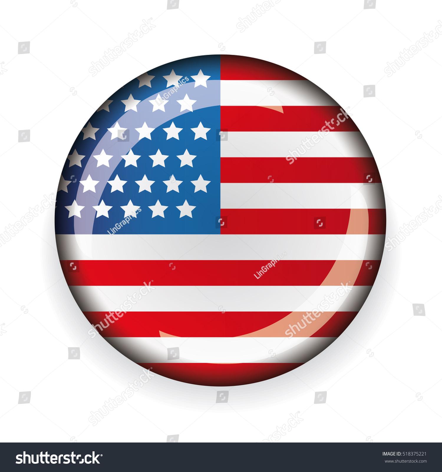Usa Flag Badge Vector Stock Vector (Royalty Free) 518375221