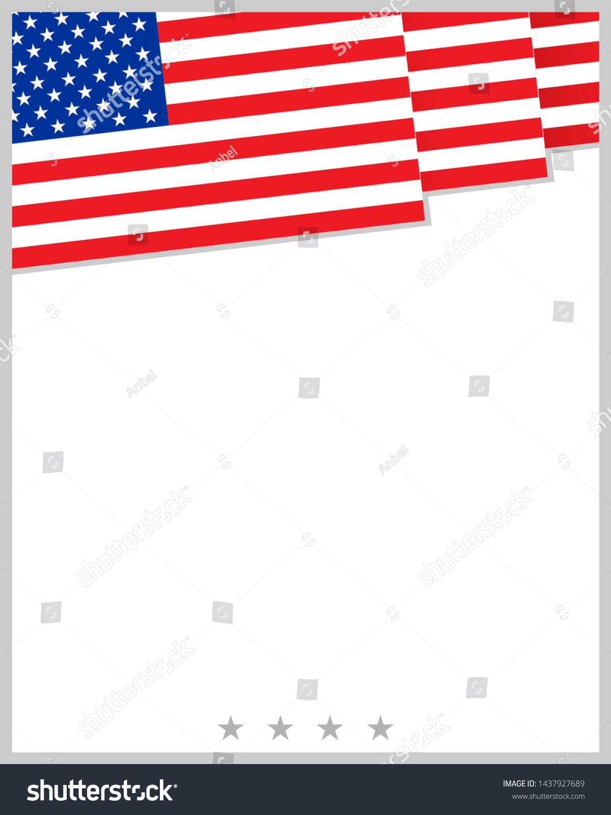 Usa Flag Border Frame Empty Space Stock Vector (Royalty Free ...