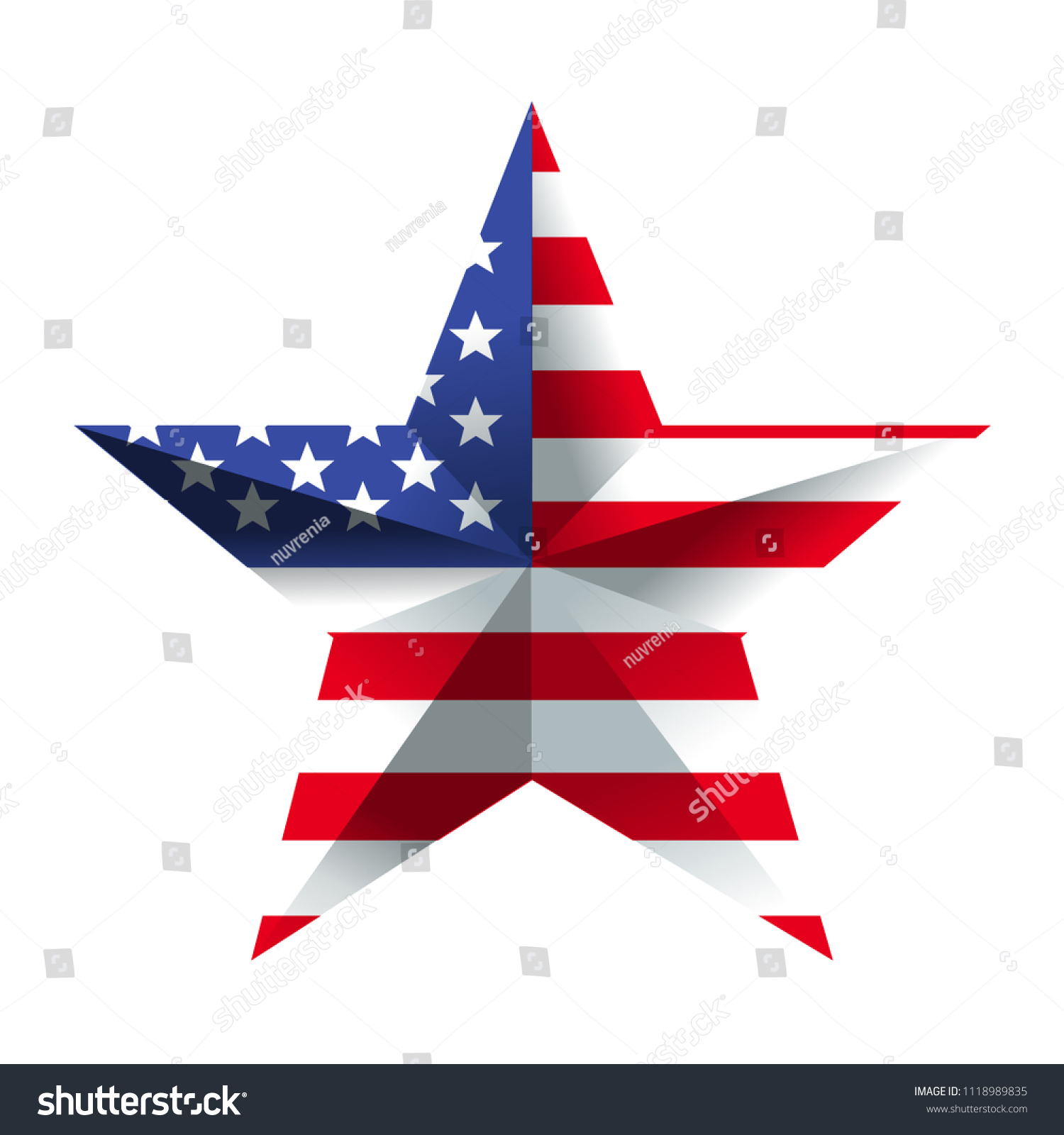 Usa Flag Inside Star Stock Vector (Royalty Free) 1118989835 | Shutterstock