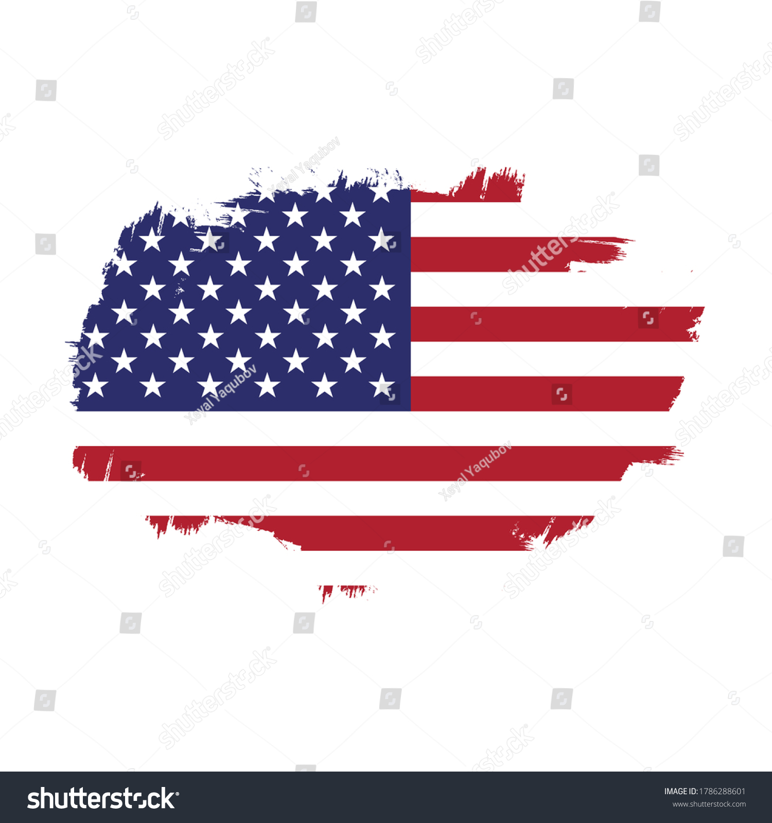 Usa Flag Splash Brush Effect Icon Stock Vector (Royalty Free ...