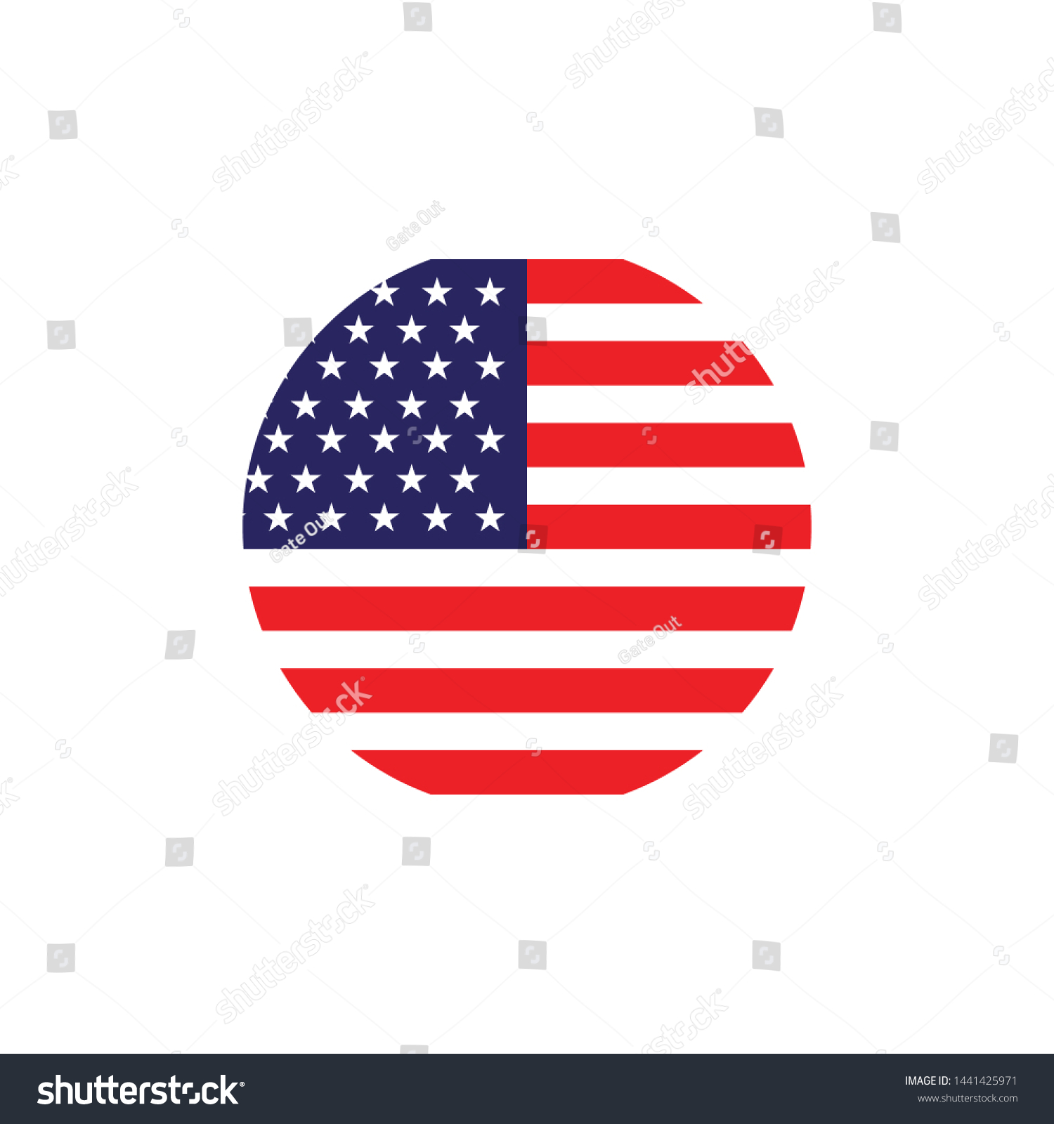 Usa Flag Symbol Vector Illustration Stock Vector (Royalty Free) 1441425971
