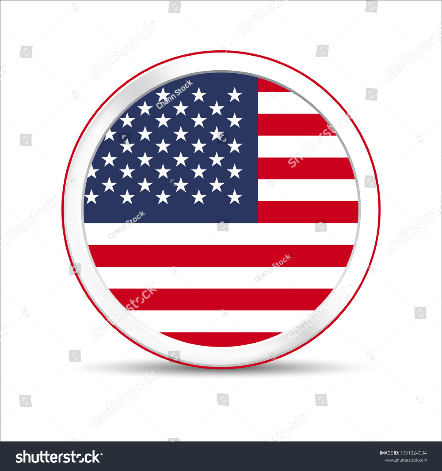 Usa Flag Vector Button Design Eps Stock Vector (Royalty Free) 1731324004
