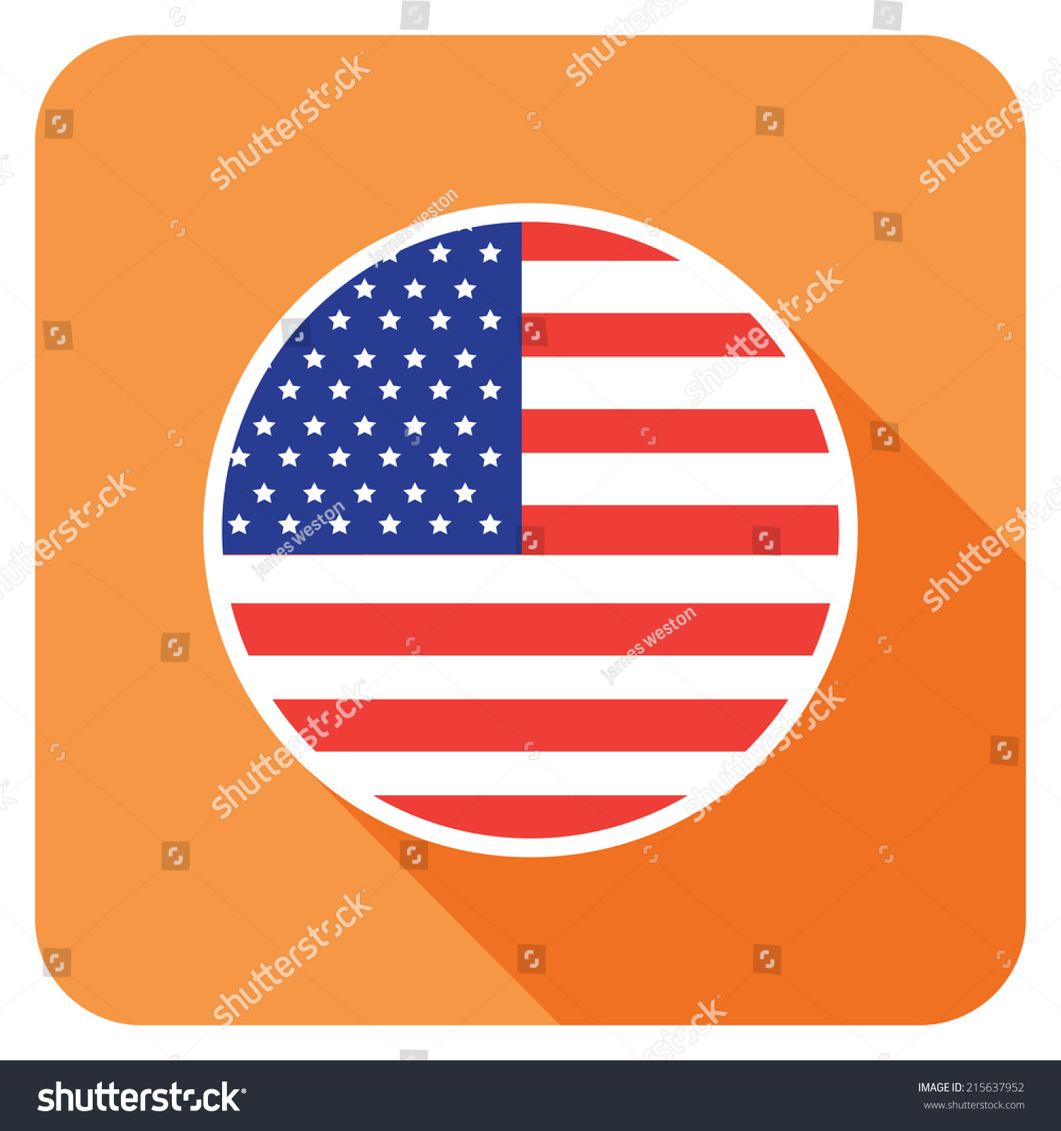Usa Flat Flag Icon Stock Vector (Royalty Free) 215637952 | Shutterstock