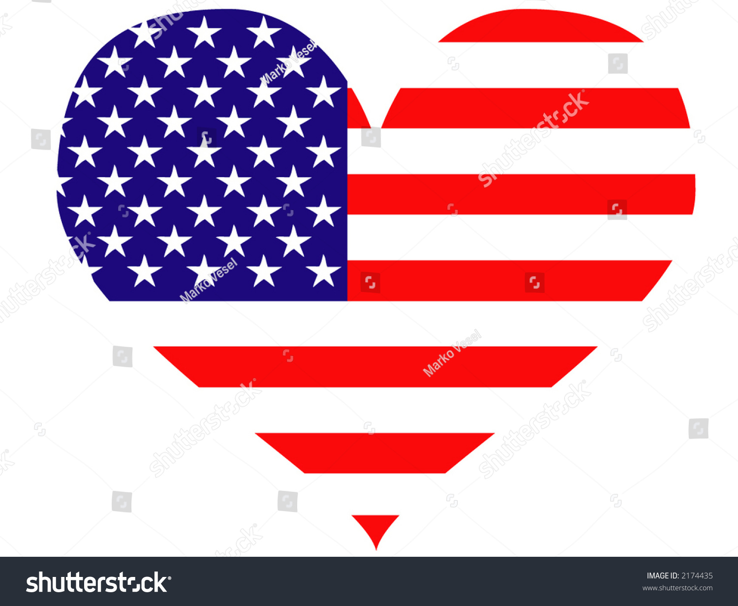 Usa Heart Vector Illustration Stock Vector (Royalty Free) 2174435 ...