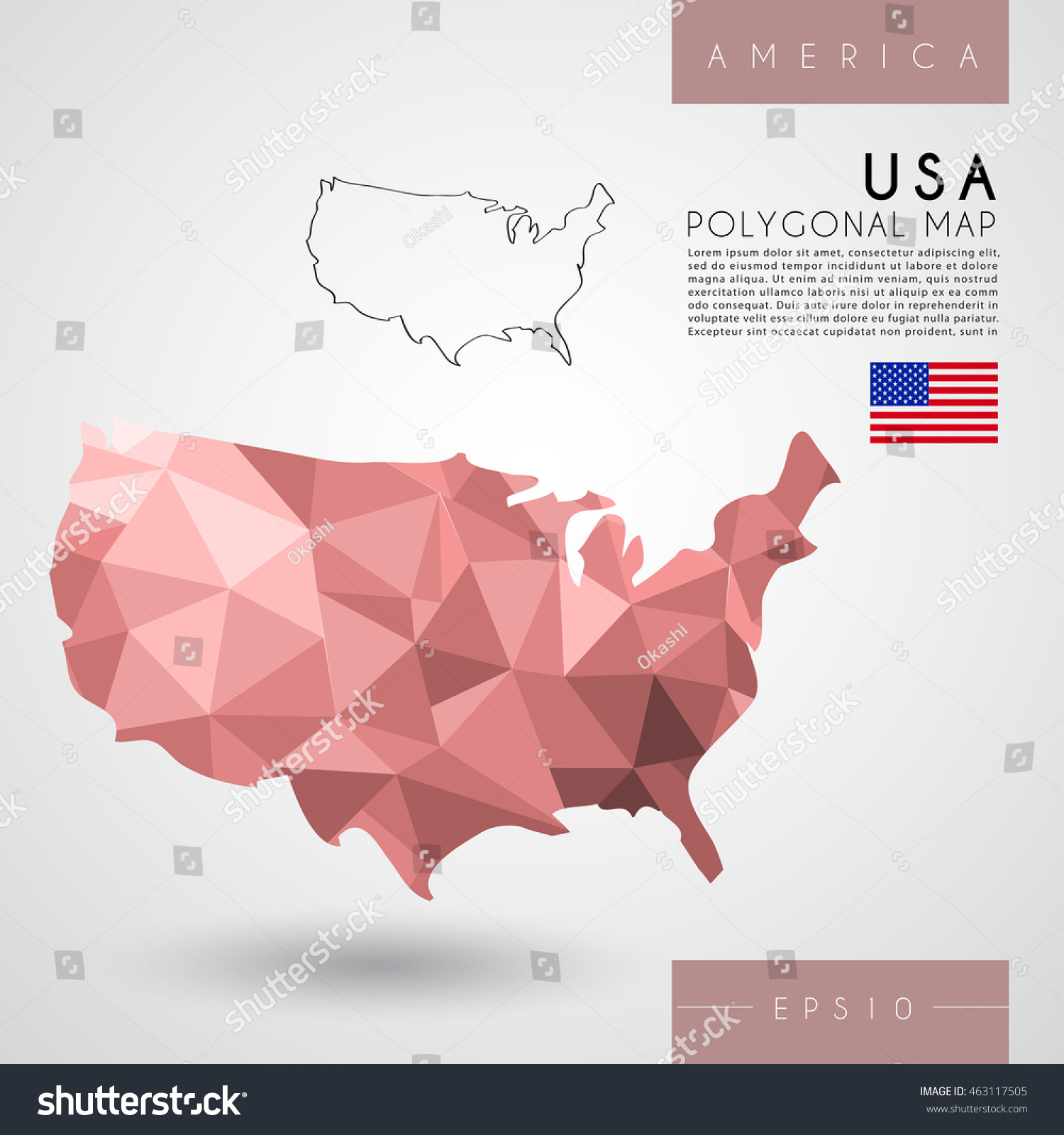 Usa Low Poly Map Vector Illustration: เวกเตอร์สต็อก (ปลอดค่าลิขสิทธิ์ ...