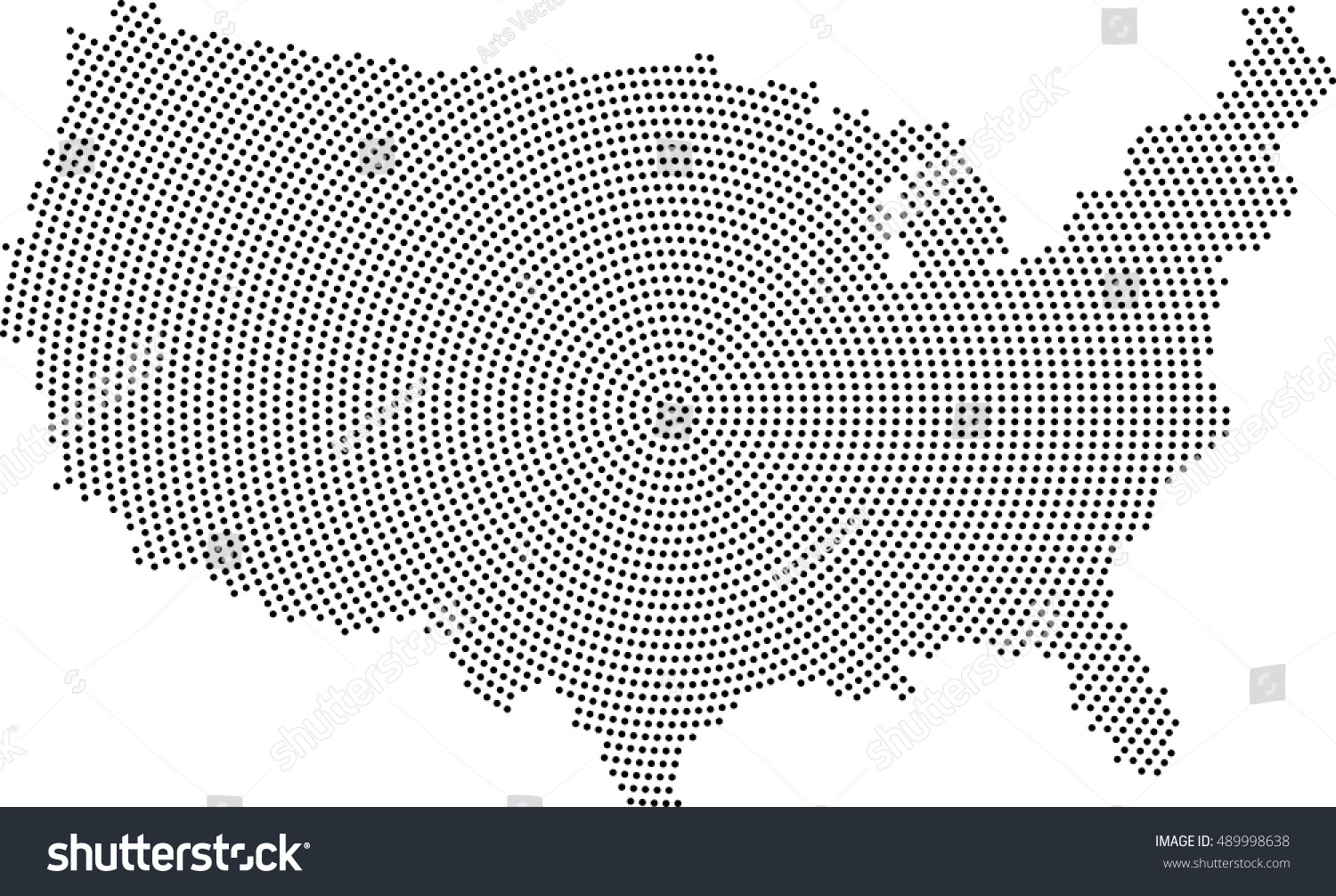 Usa Map Fill Dots Vector Background Stock Vector (Royalty Free) 489998638