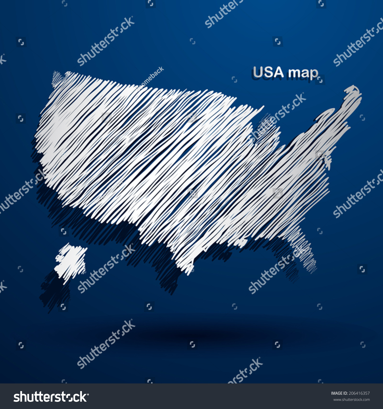 Usa Map Hand Drawn Background Vectorillustration: เวกเตอร์สต็อก (ปลอด ...