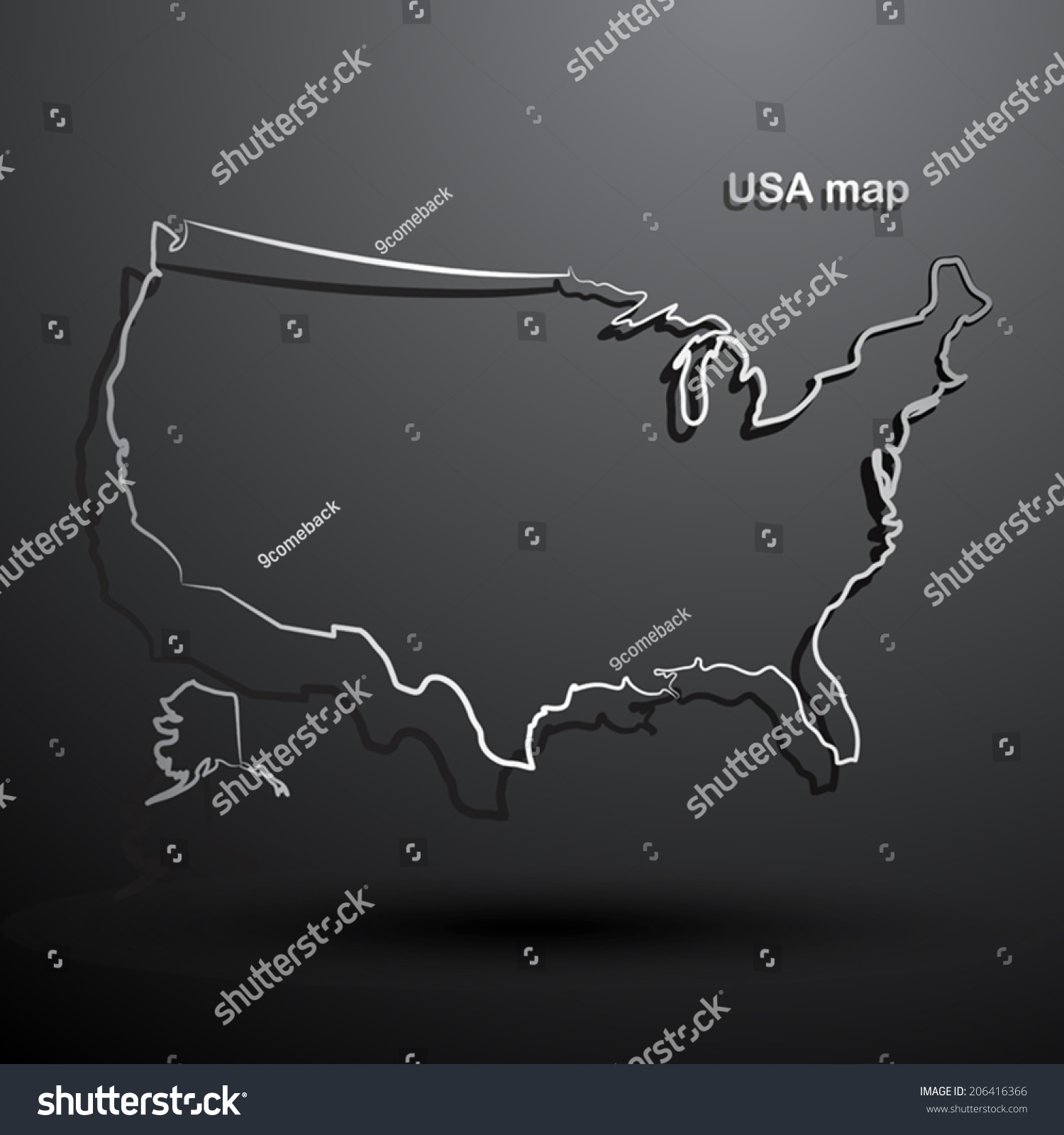 Usa Map Hand Drawn Background Vectorillustration Stock Vector (Royalty ...