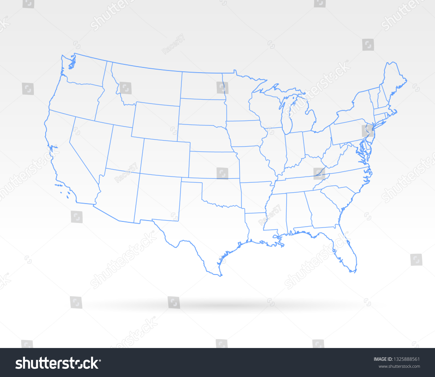 Usa Map Modern Style Stock Vector (Royalty Free) 1325888561 | Shutterstock