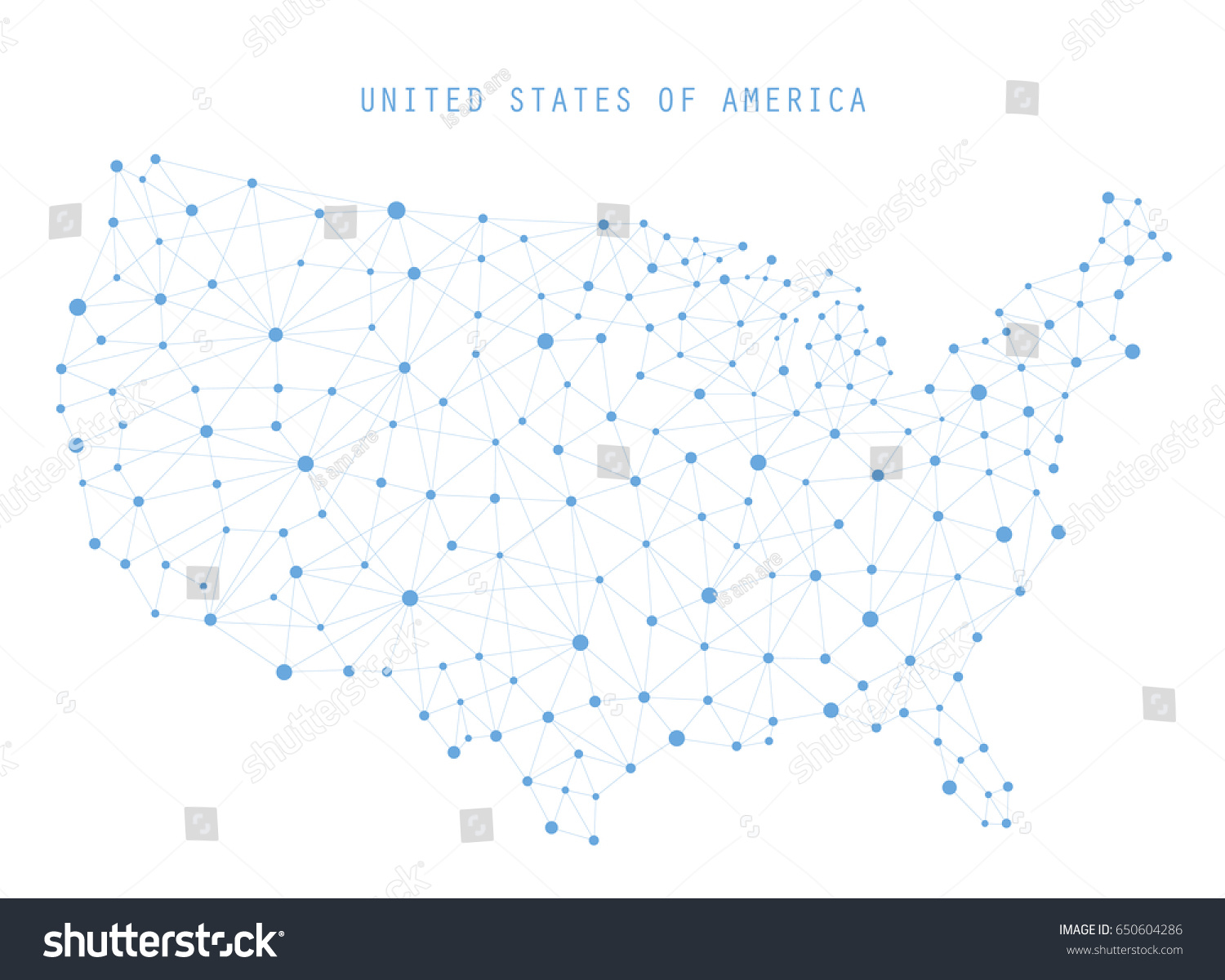 Usa Map Network Connections Vector Illustration Stock Vector (Royalty ...