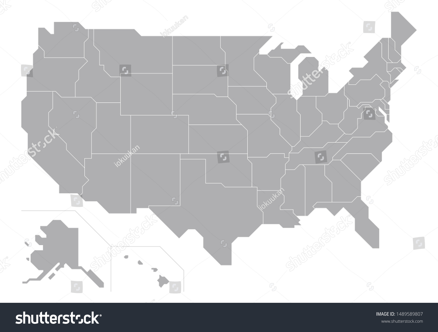 Usa Map State Division Vector Illustration Stock Vector (Royalty Free ...