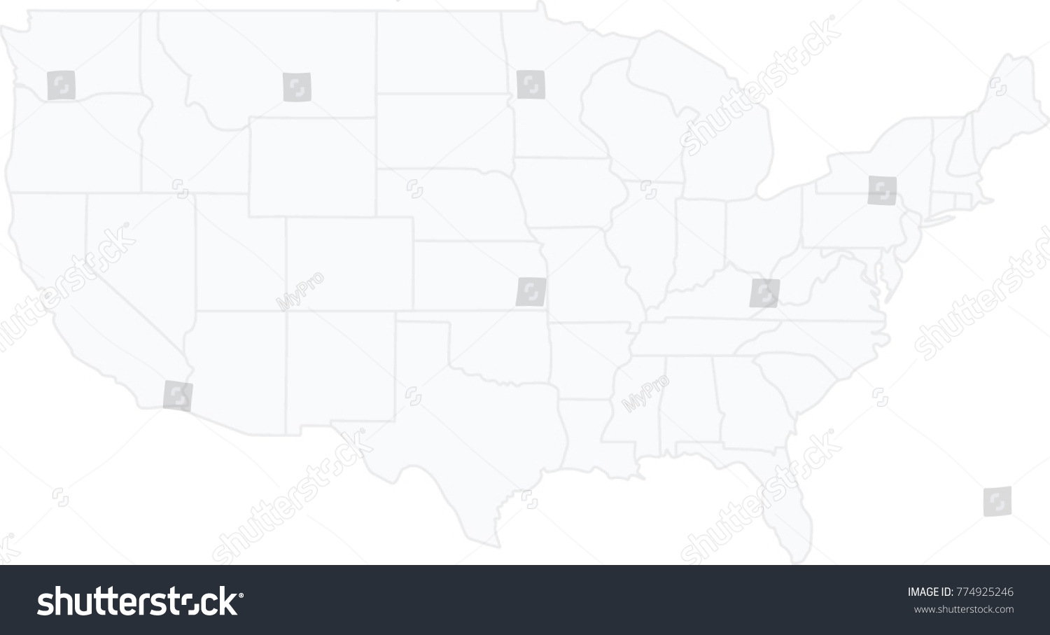 Usa Map Stateborders Vector Illustration Stock Vector (Royalty Free ...