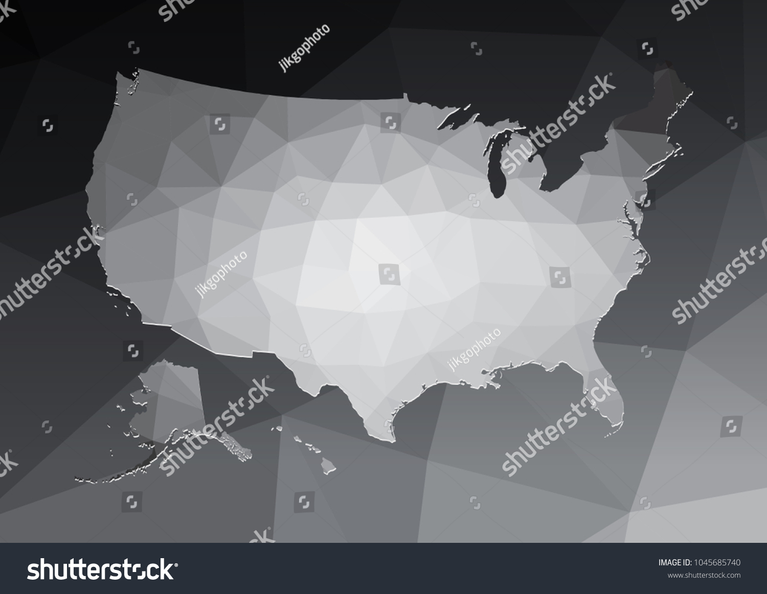 Usa Map Triangle Polygon Geometry Grey Stock Vector (Royalty Free ...