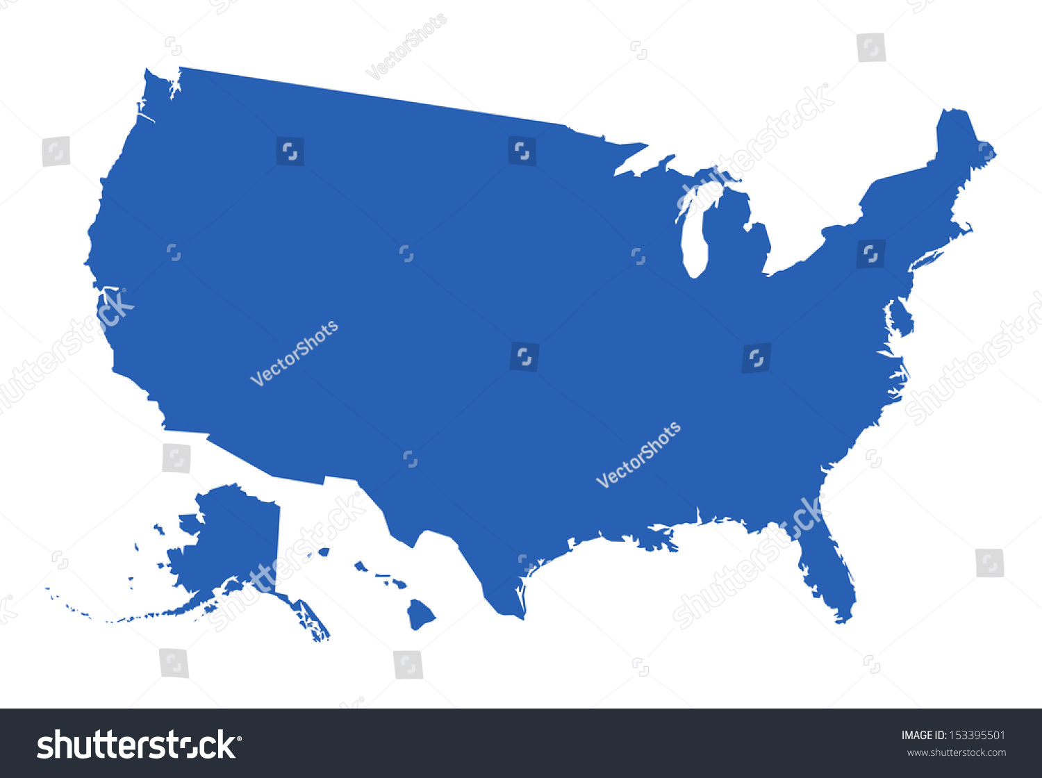 Usa Map Vector Stock Vector (Royalty Free) 153395501