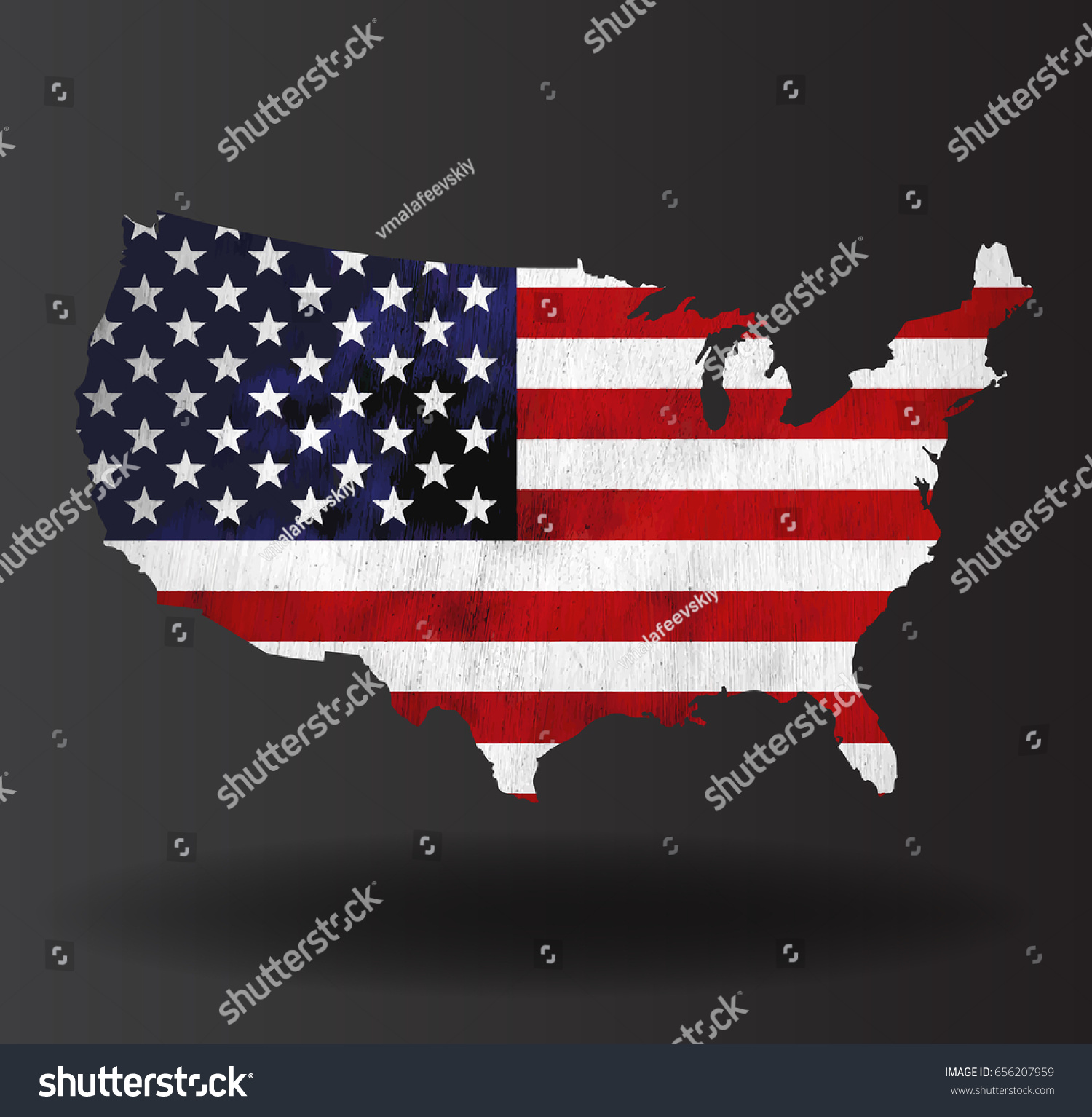 Vektor Stok Usa Map American Flag Texture (Tanpa Royalti) 656207959 ...