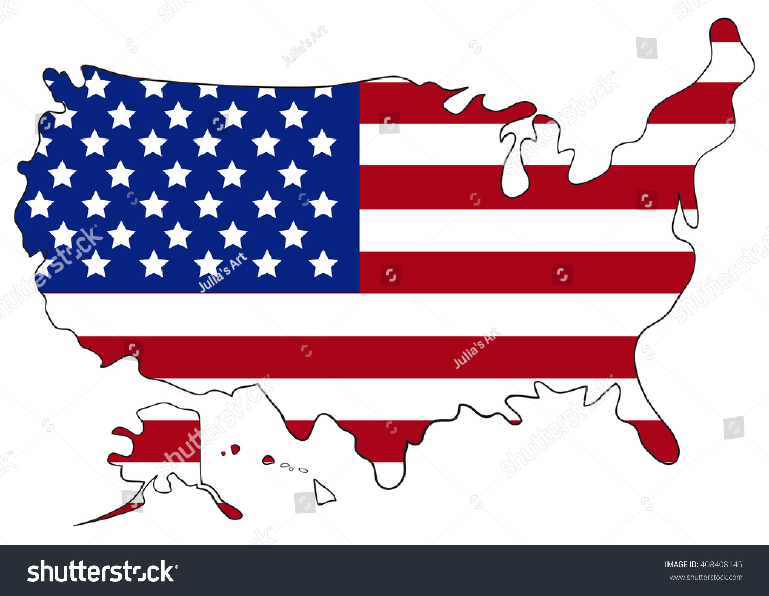 Usa Map Flag Inside Vector Stock Vector (Royalty Free) 408408145