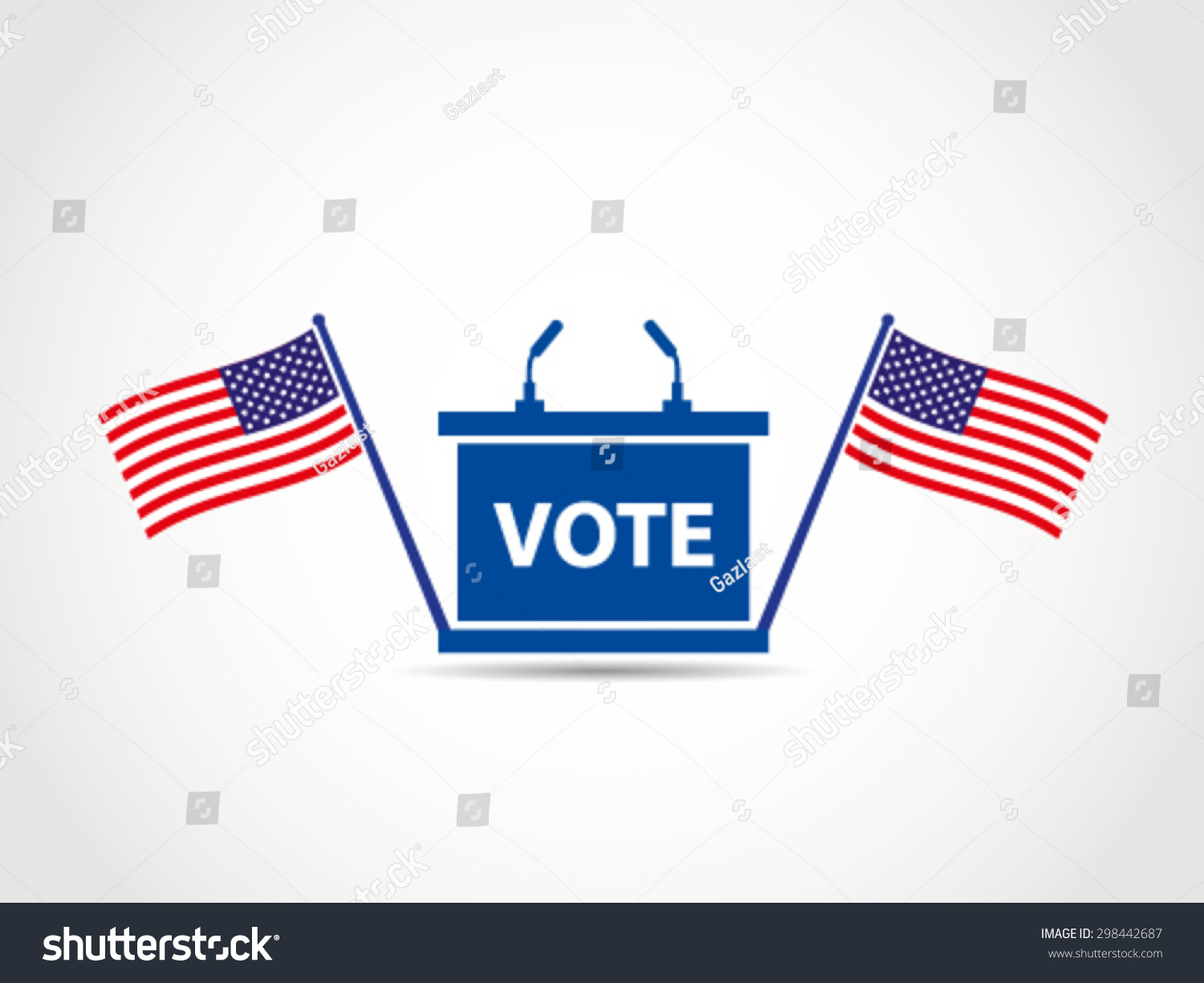 Usa Podium Flags Stock Vector (Royalty Free) 298442687