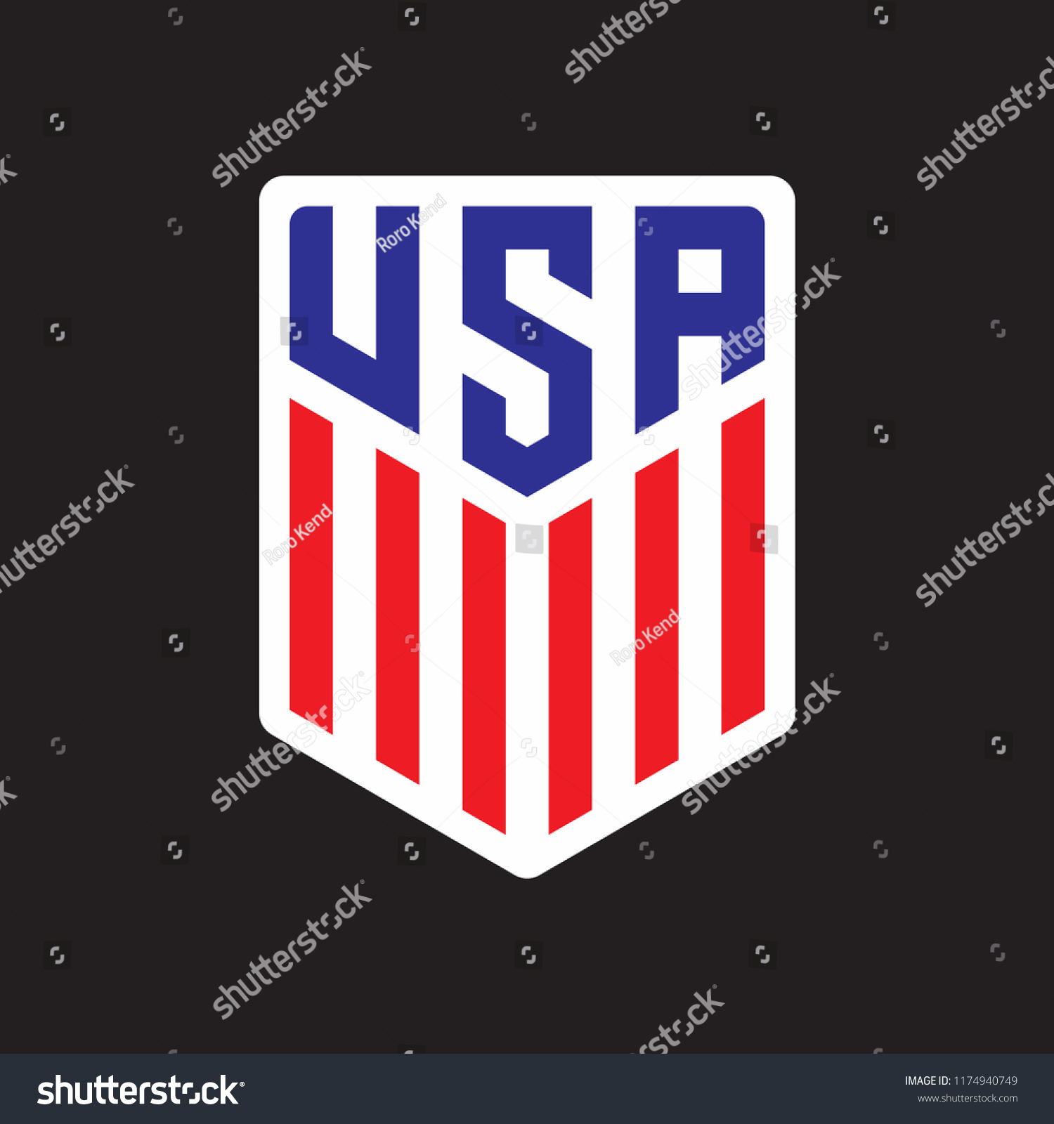 Usa Shield Icon Logo: vector de stock (libre de regalías) 1174940749