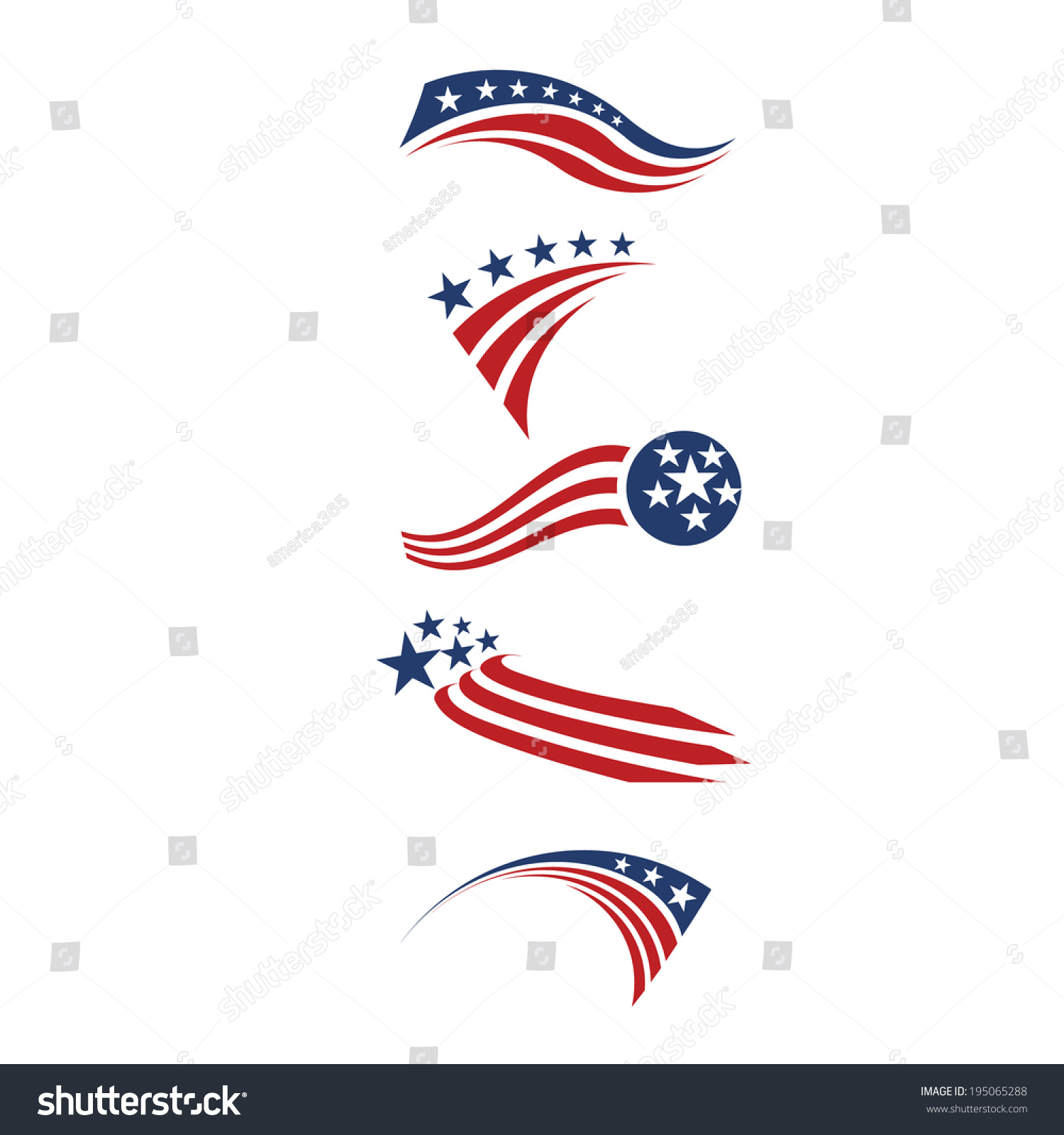 Usa Star Flag Logo Stripes Design Stock Vector (Royalty Free) 195065288 ...