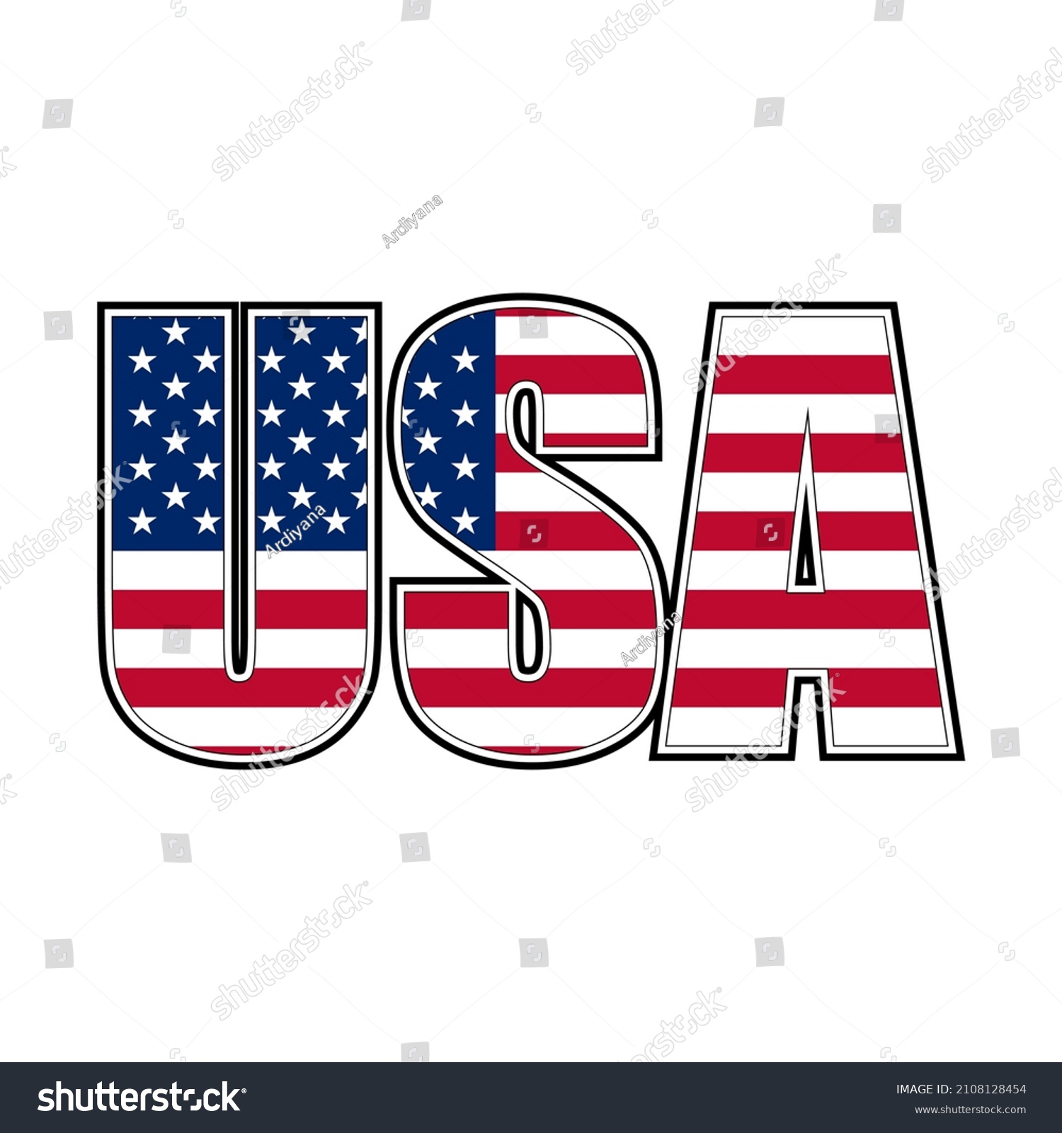 Usa Typography Logo Vector Graphics Stock Vector (Royalty Free) 2108128454