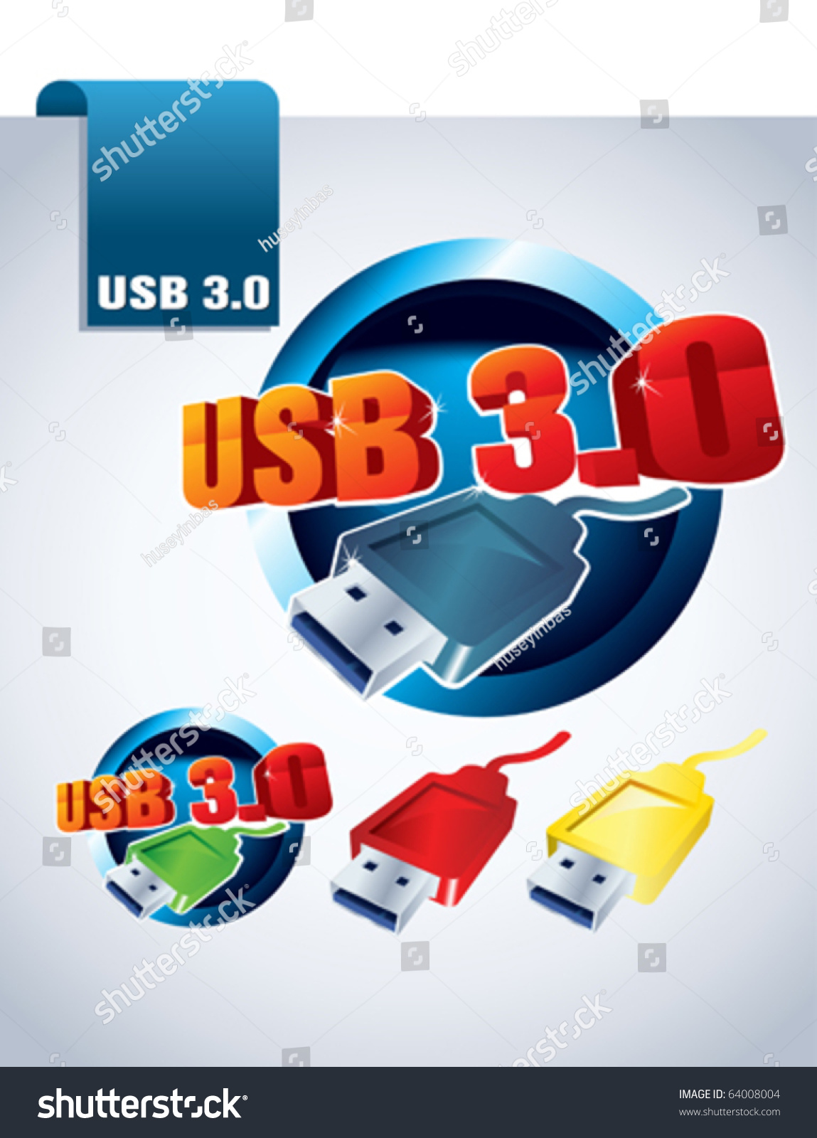 Usb 3 Stock Vector 64008004 - Shutterstock