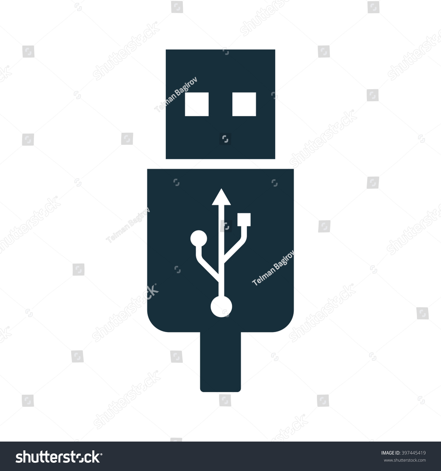 Usb Connector Icon: vector de stock (libre de regalías) 397445419 ...