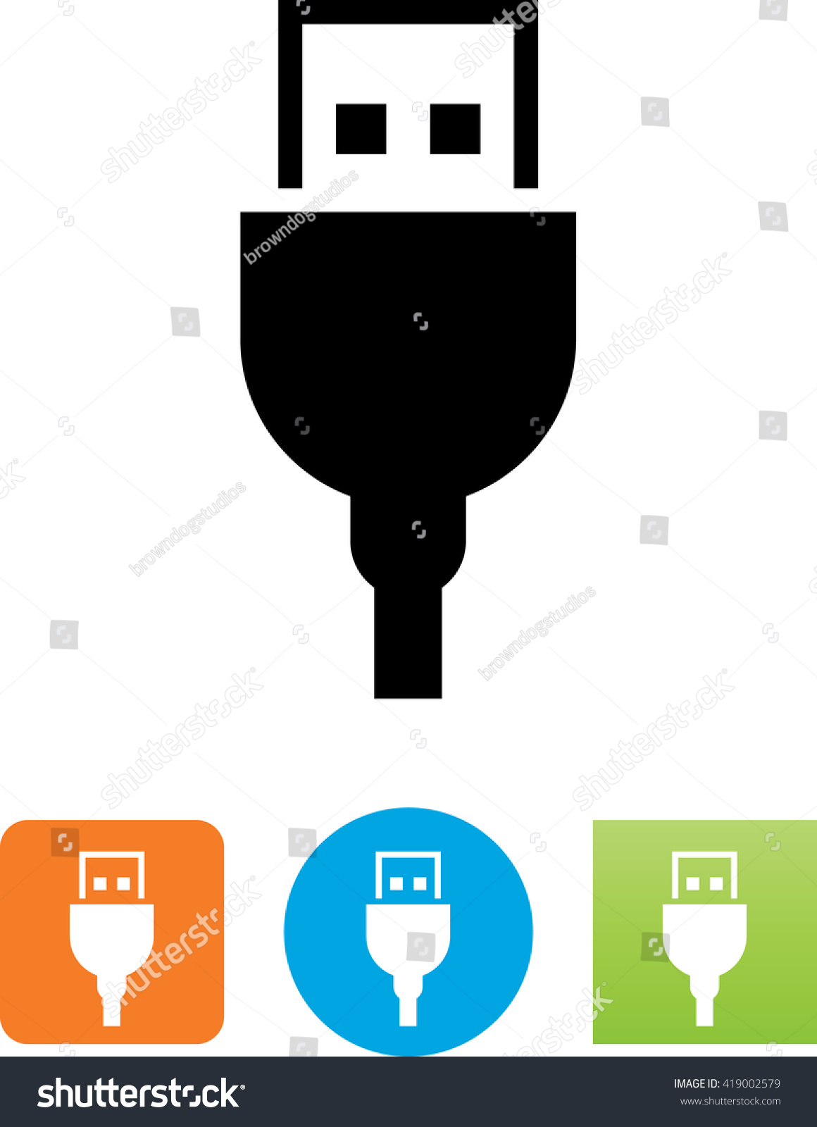 Usb Connector Icon Stock Vector (Royalty Free) 419002579 | Shutterstock