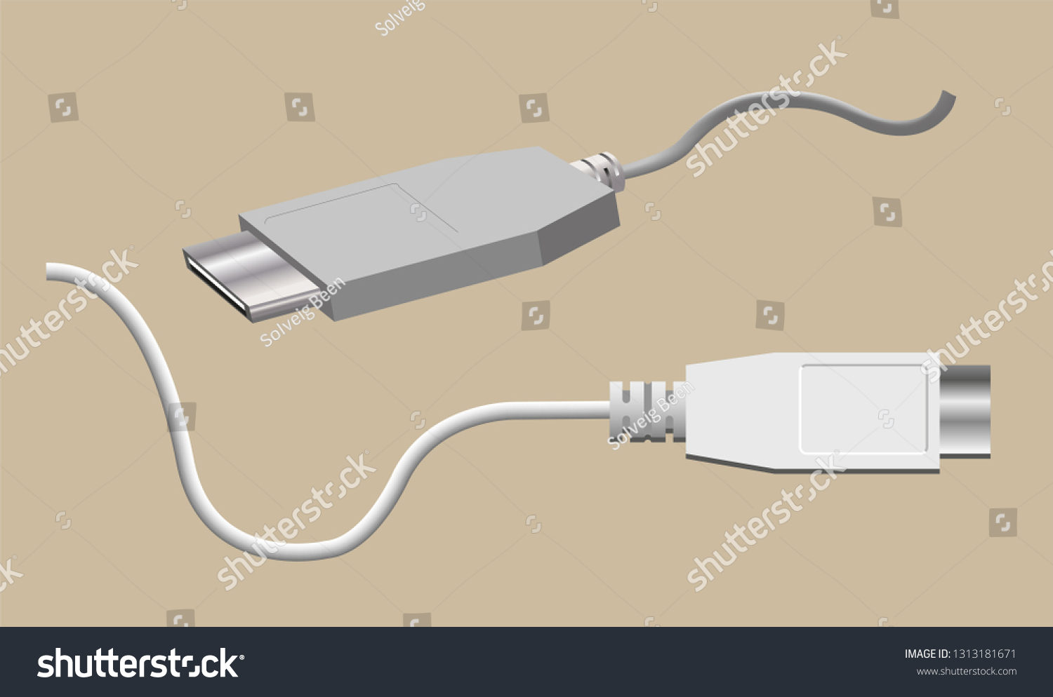 Usb Connectors Vector Illustration Stock Vector (Royalty Free) 1313181671